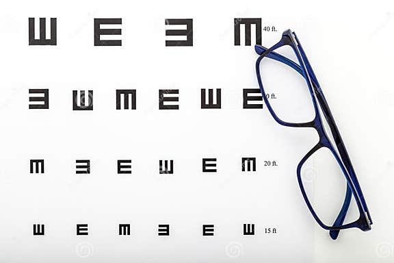 Glasses on a Eye Check Chart Stock Photo - Image of chart, text: 277062328