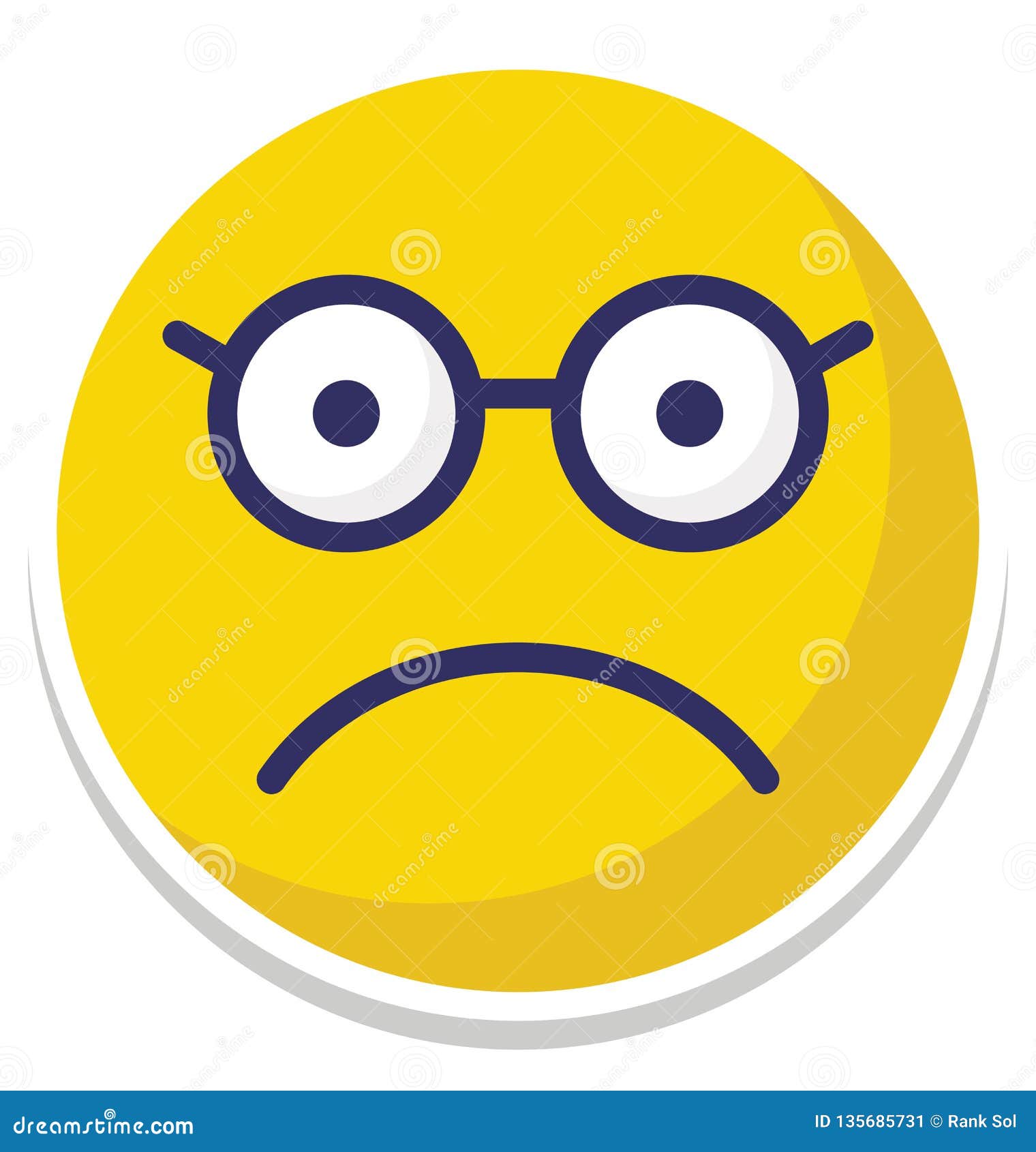 Glasses Face, Stare Emoticon Vector Isolated Icon Which Can Easily ...