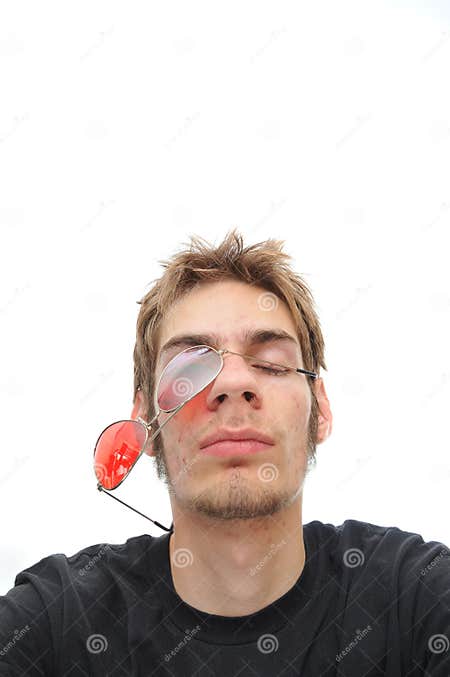 Glasses falling off face stock photo. Image of portrait - 11942230