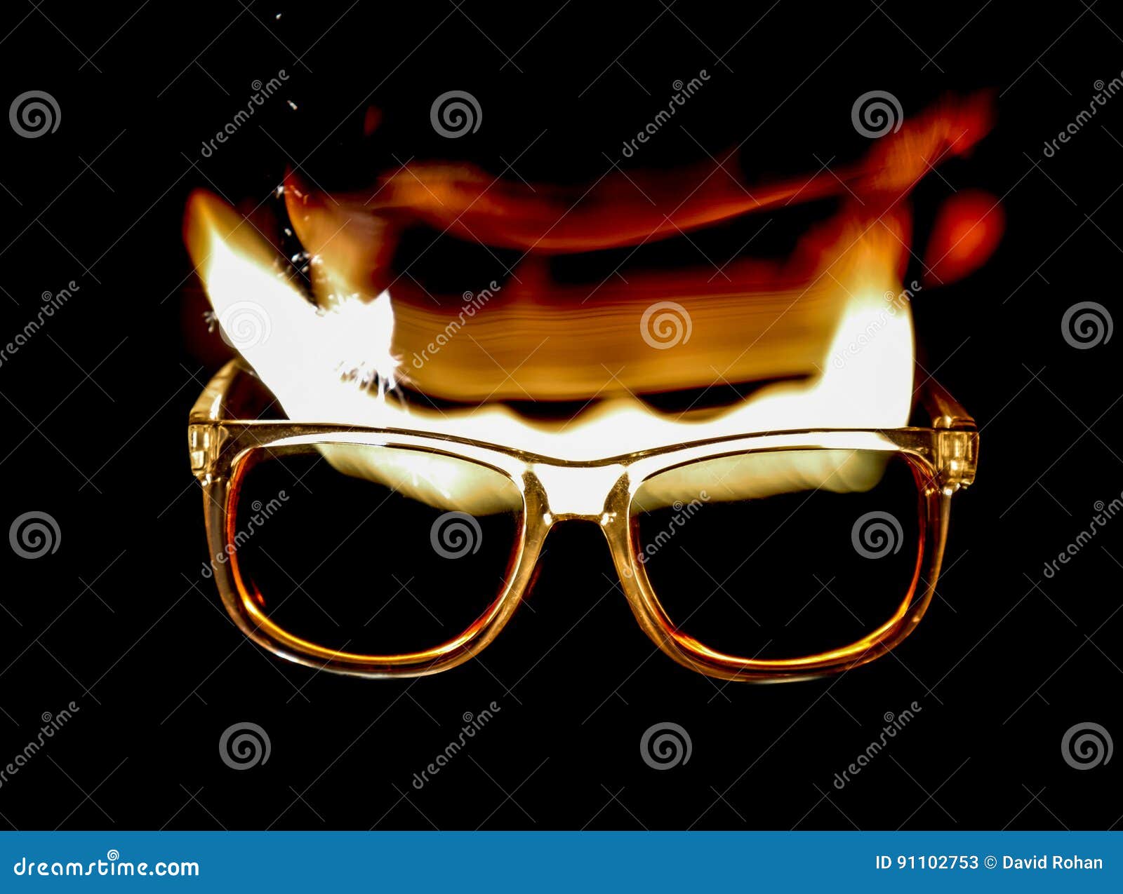 Glasses on fire stock image. Image of hell, firepainting - 91102753