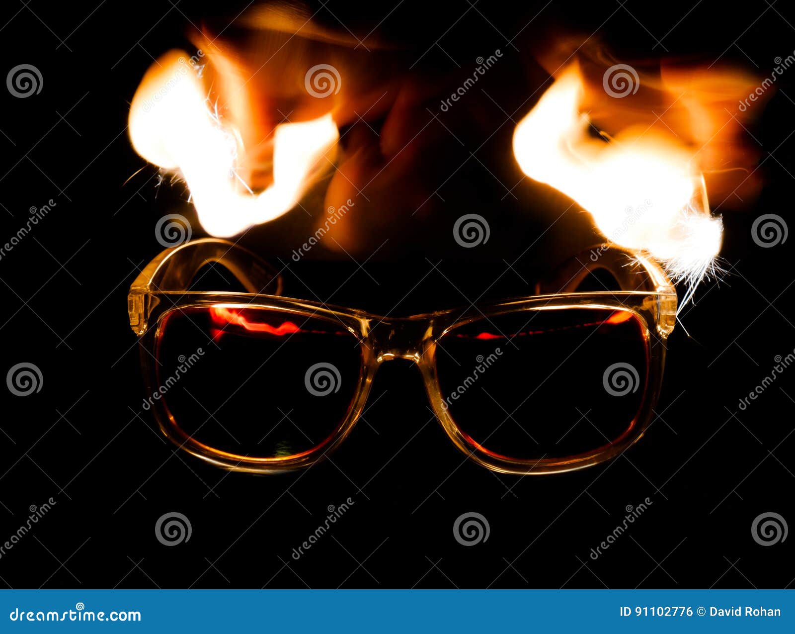 Glasses on fire stock photo. Image of black, rockabilly - 91102776