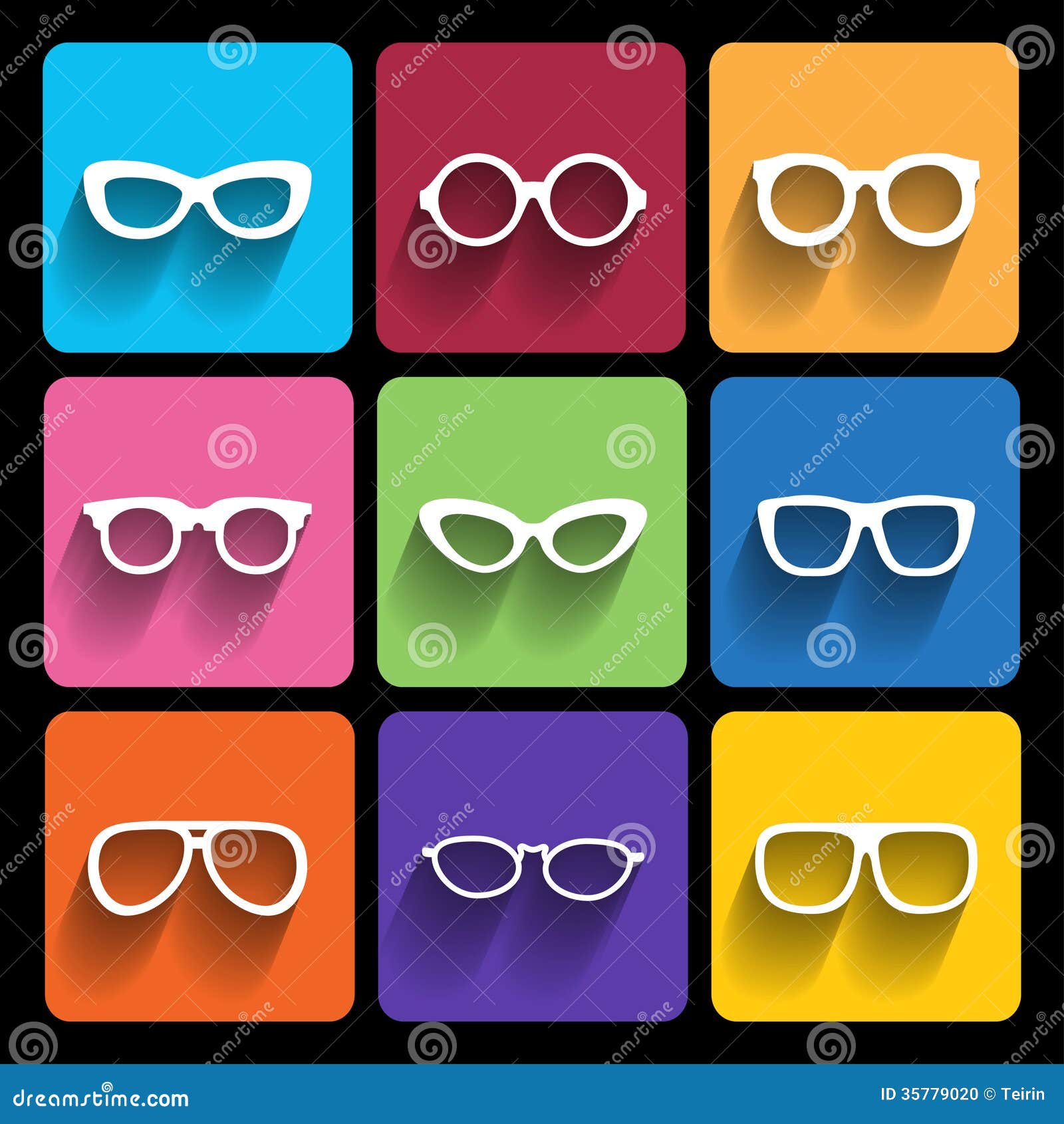 Glasses Frame Icons. Vector Illustration. Stock Vector - Illustration ...