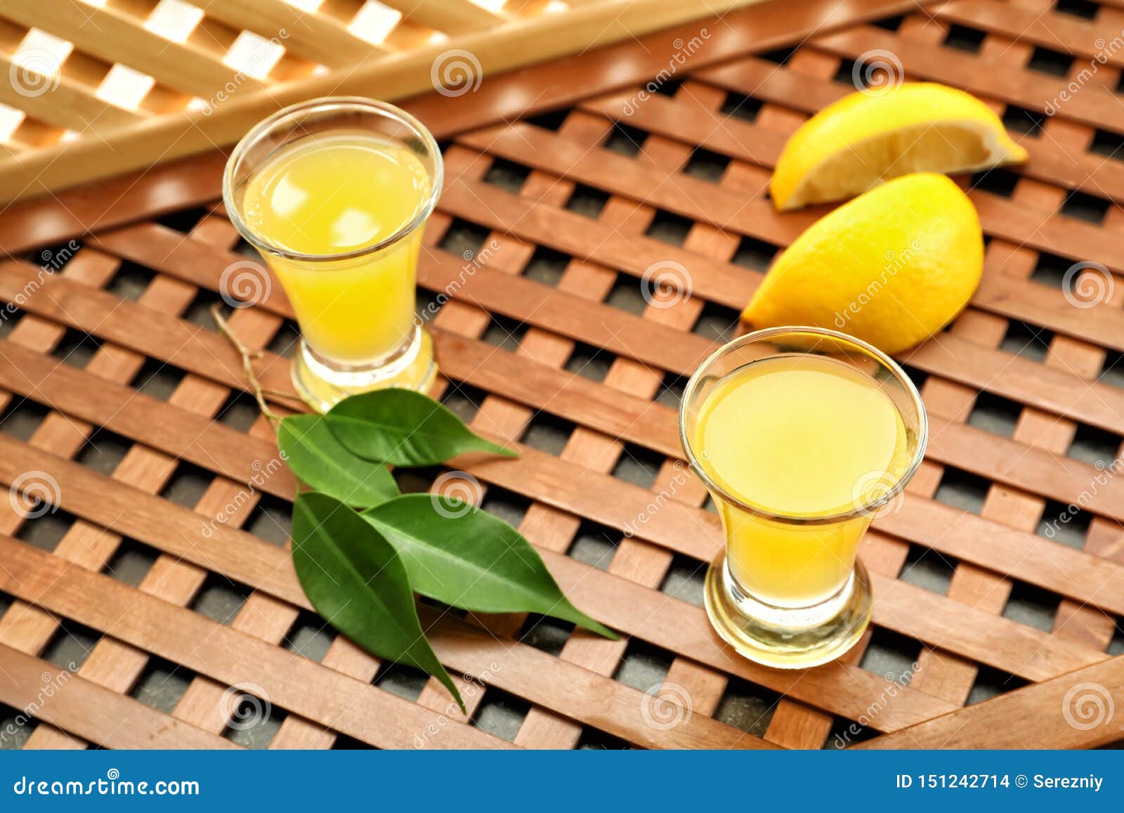 Glasses of Fresh Lemon Juice on Table Stock Photo - Image of exotic ...
