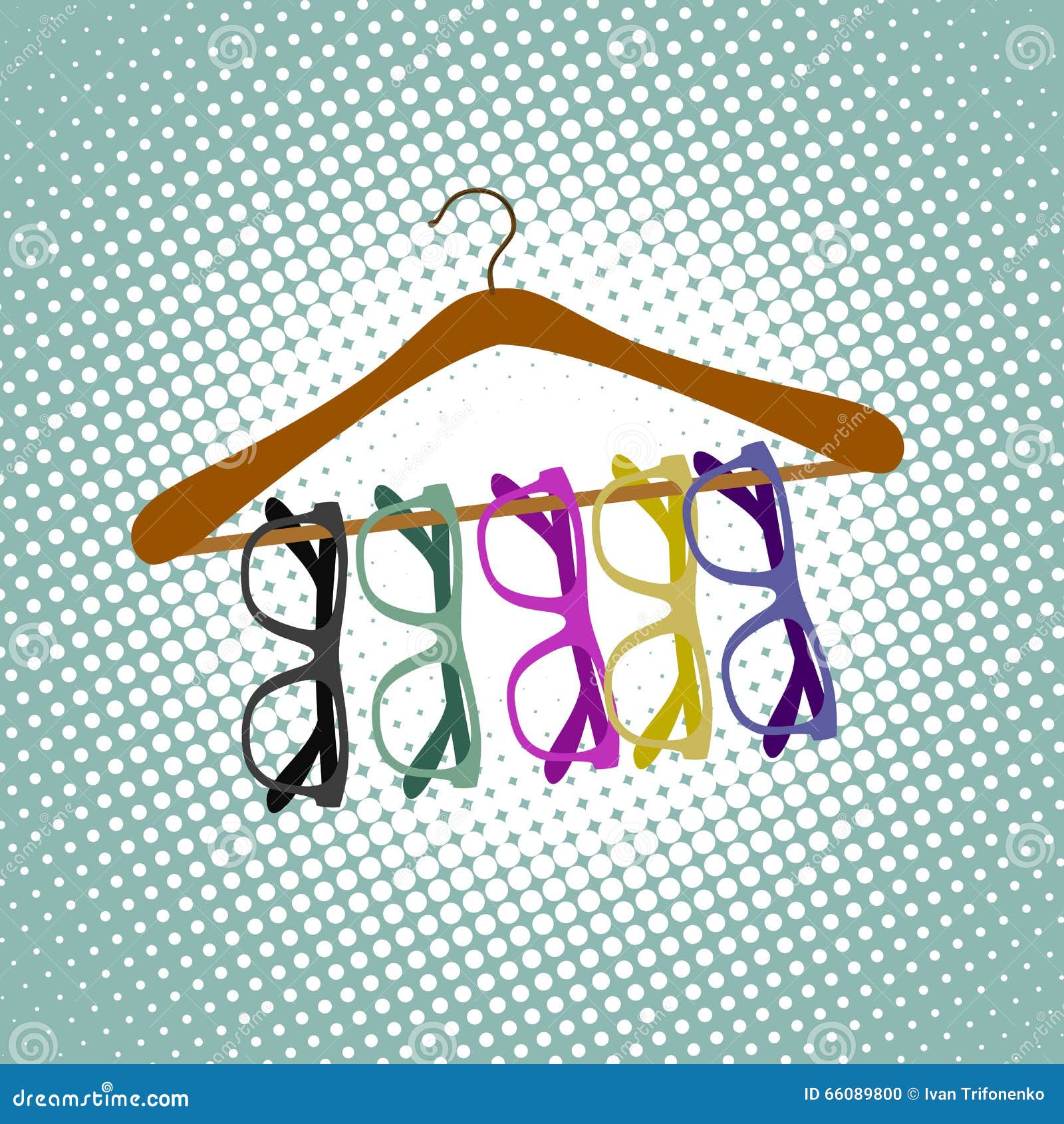 Glasses Hanging on a Hanger. Stock Vector - Illustration of clothing ...
