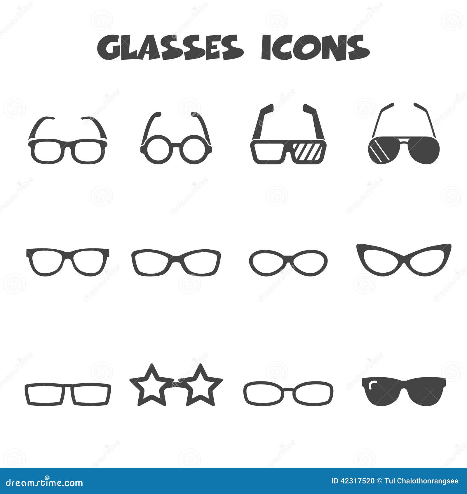 Glasses icons stock vector. Illustration of glasses, fashion - 42317520