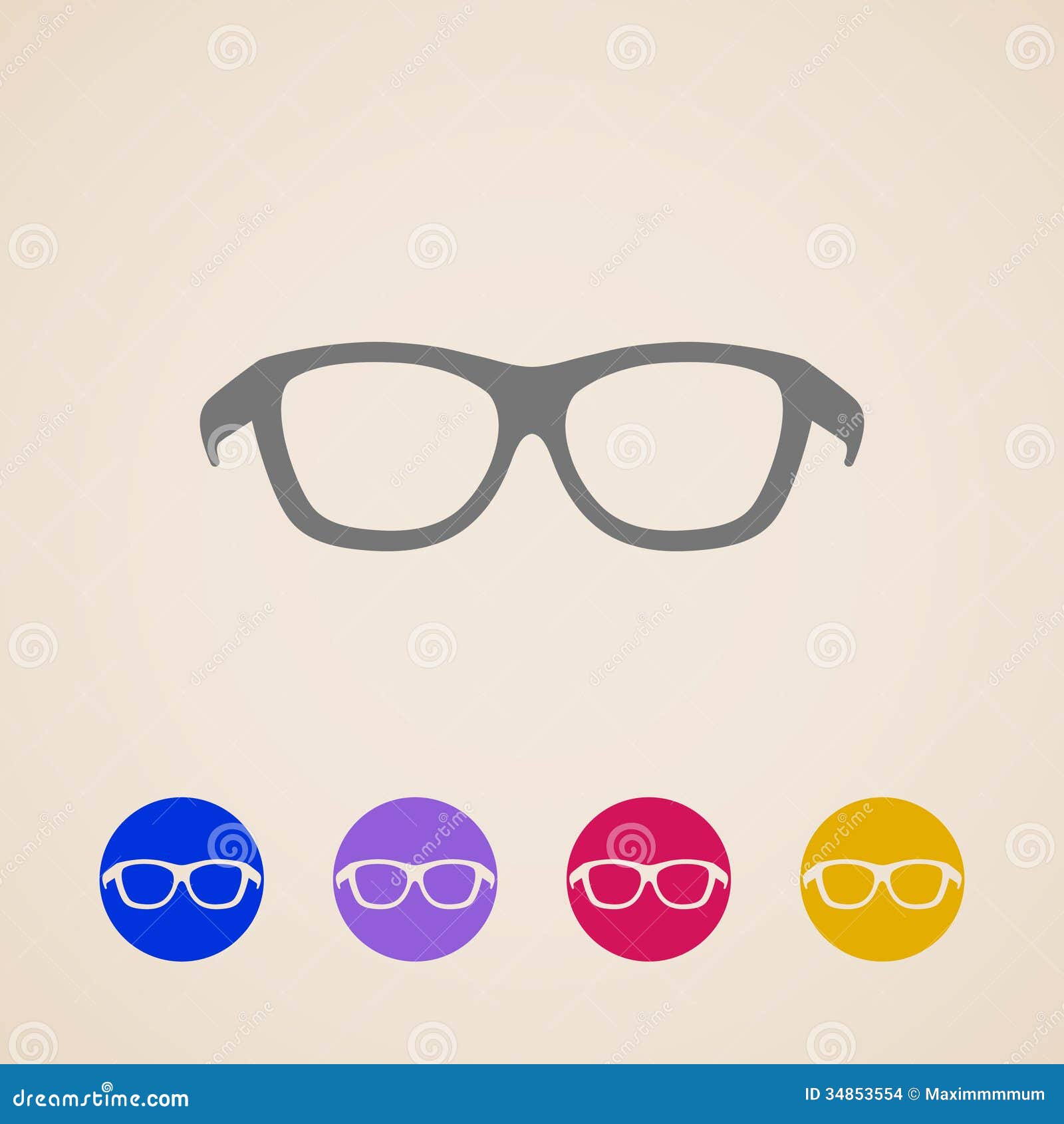 Glasses icons stock vector. Illustration of style, sight - 34853554