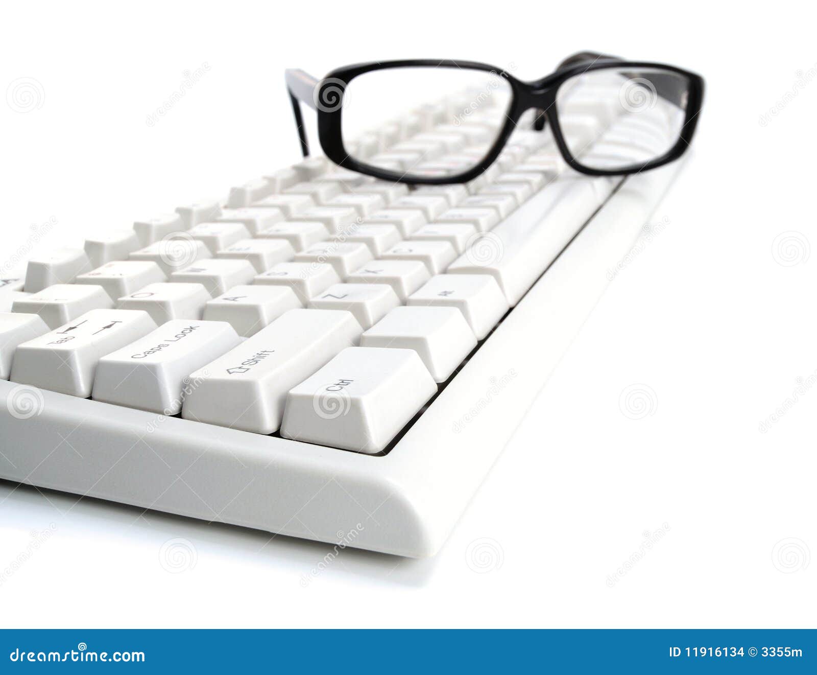 Glasses on the keyboard stock photo. Image of eyeglasses - 11916134