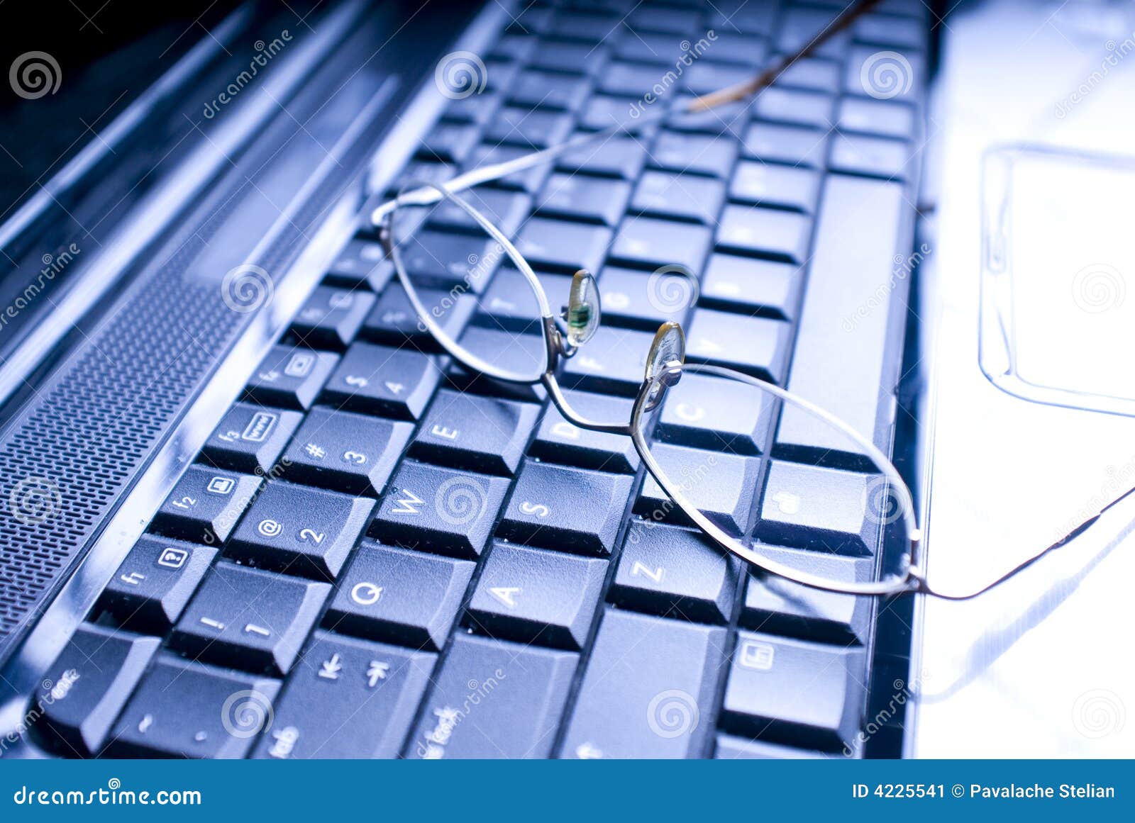 Glasses on Keyboard stock image. Image of accessory, rest - 4225541