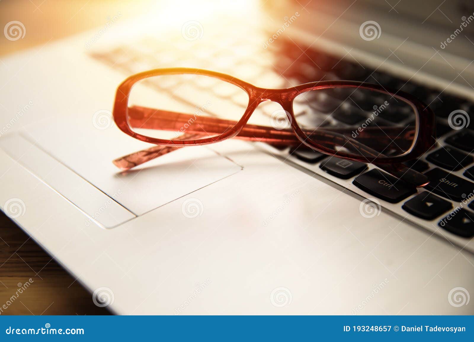 Glasses on keyboard stock image. Image of technology - 193248657