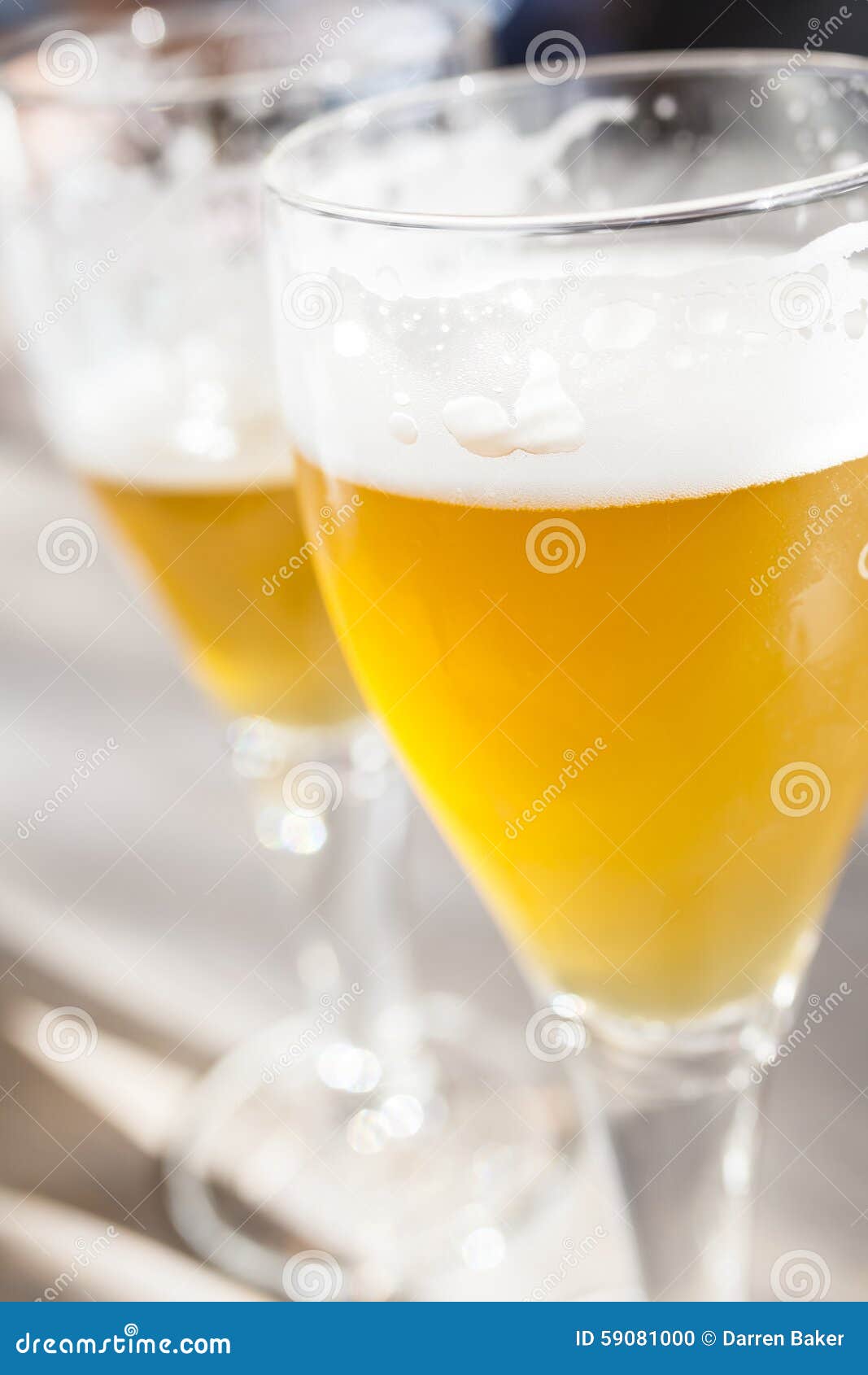 Glasses of Lager Beer stock photo. Image of beer, drink - 59081000