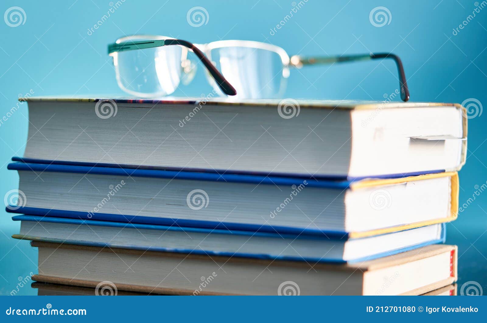 Glasses Lie on a Stack of Books, Science Stock Photo - Image of science ...