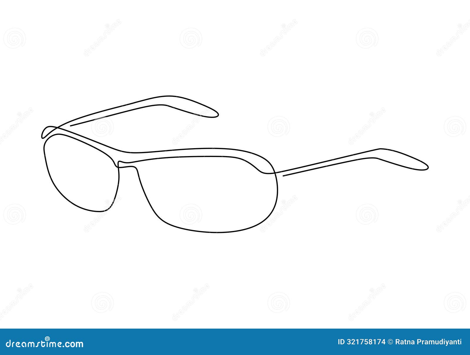 Glasses Line Art. Front View of Eyeglasses Continuous One Line Drawing ...