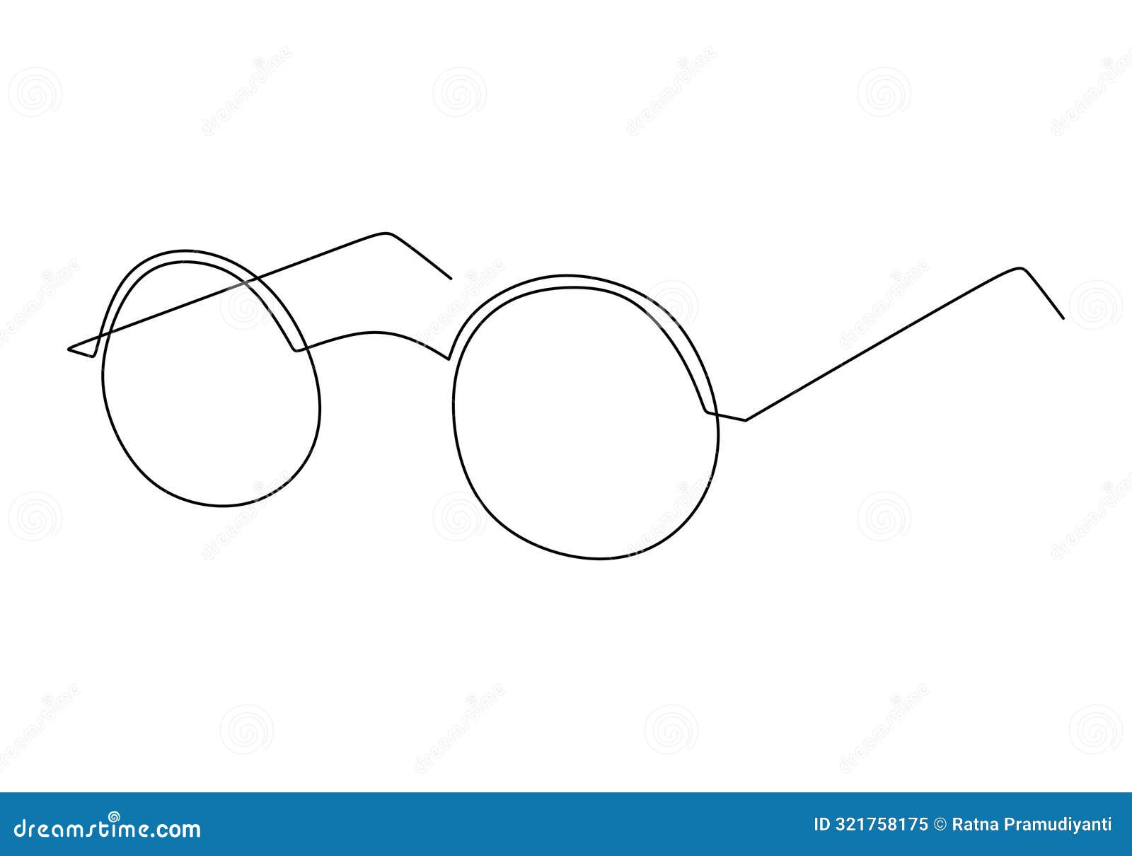Glasses Line Art. Front View of Eyeglasses Continuous One Line Drawing ...
