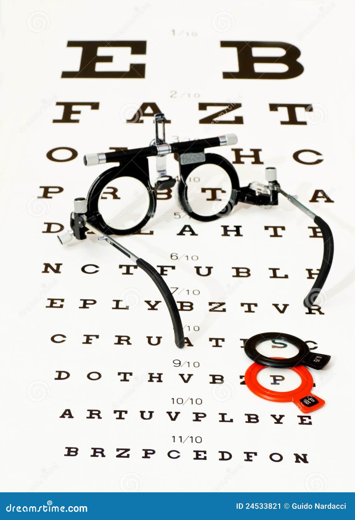 Glasses Lying on Optotype Test Stock Image - Image of diagnostic ...