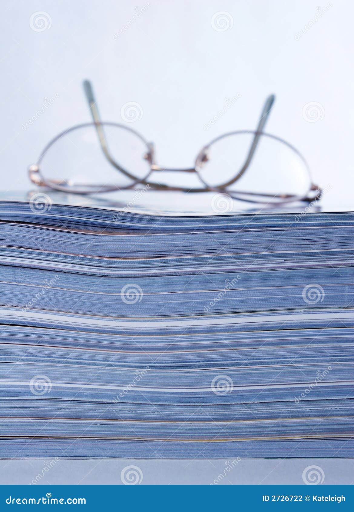 Glasses on Magazine Stack stock photo. Image of material - 2726722