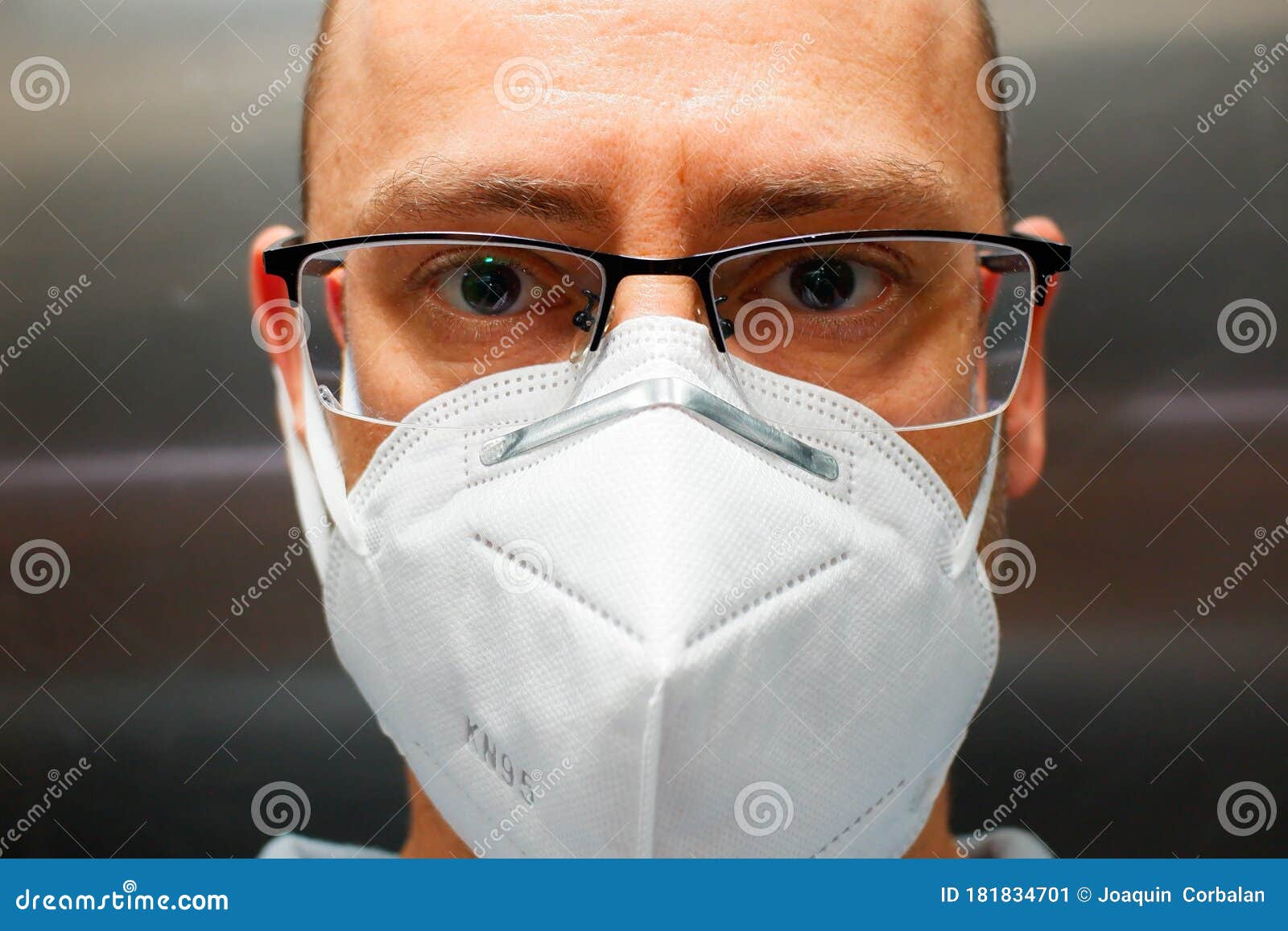 The Glasses Make Wearing a Protective Mask Uncomfortable Stock Image ...