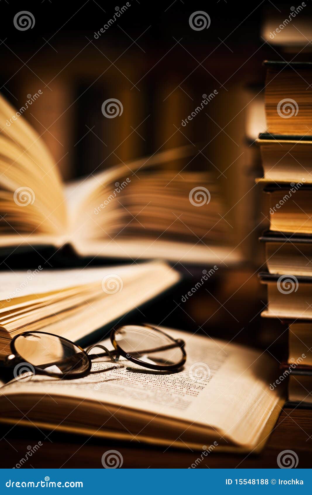 Glasses on open books stock photo. Image of pages, spectacles - 15548188