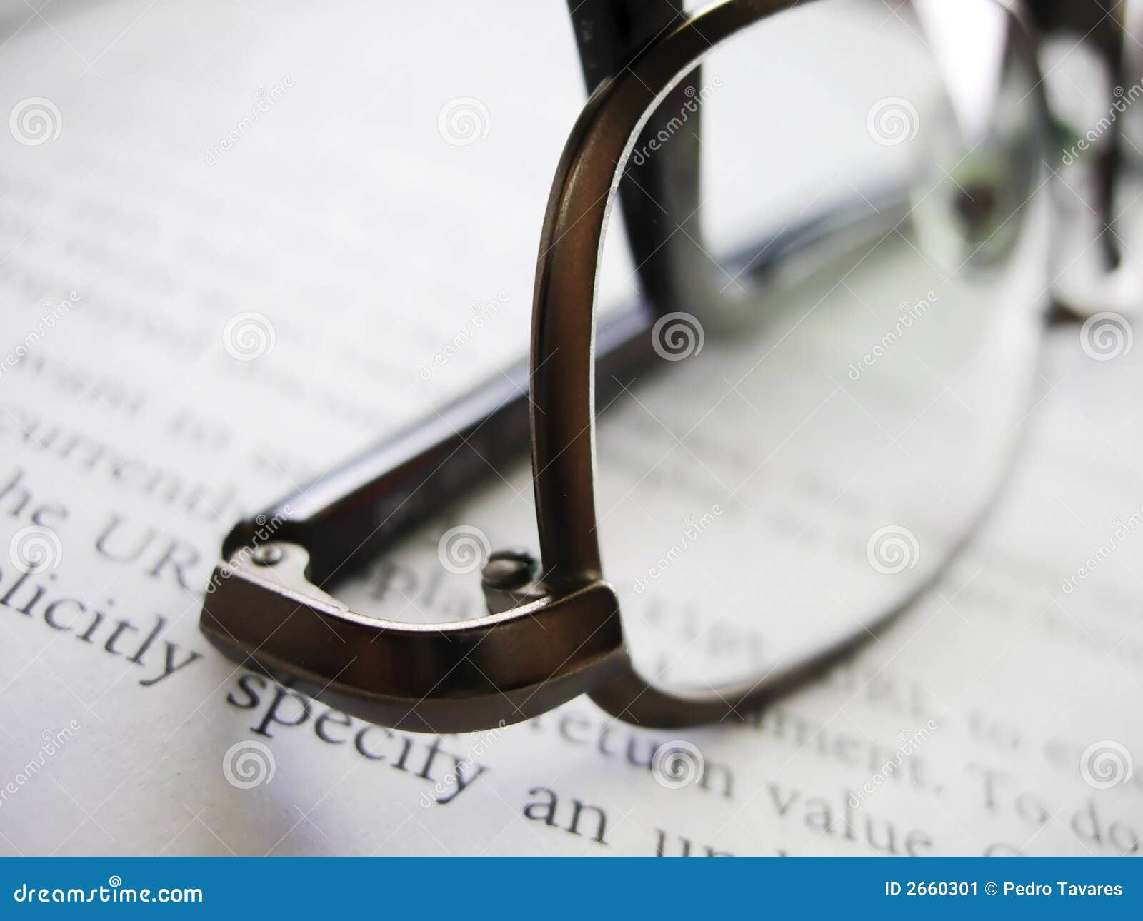 Glasses over a book stock image. Image of bright, business - 2660301