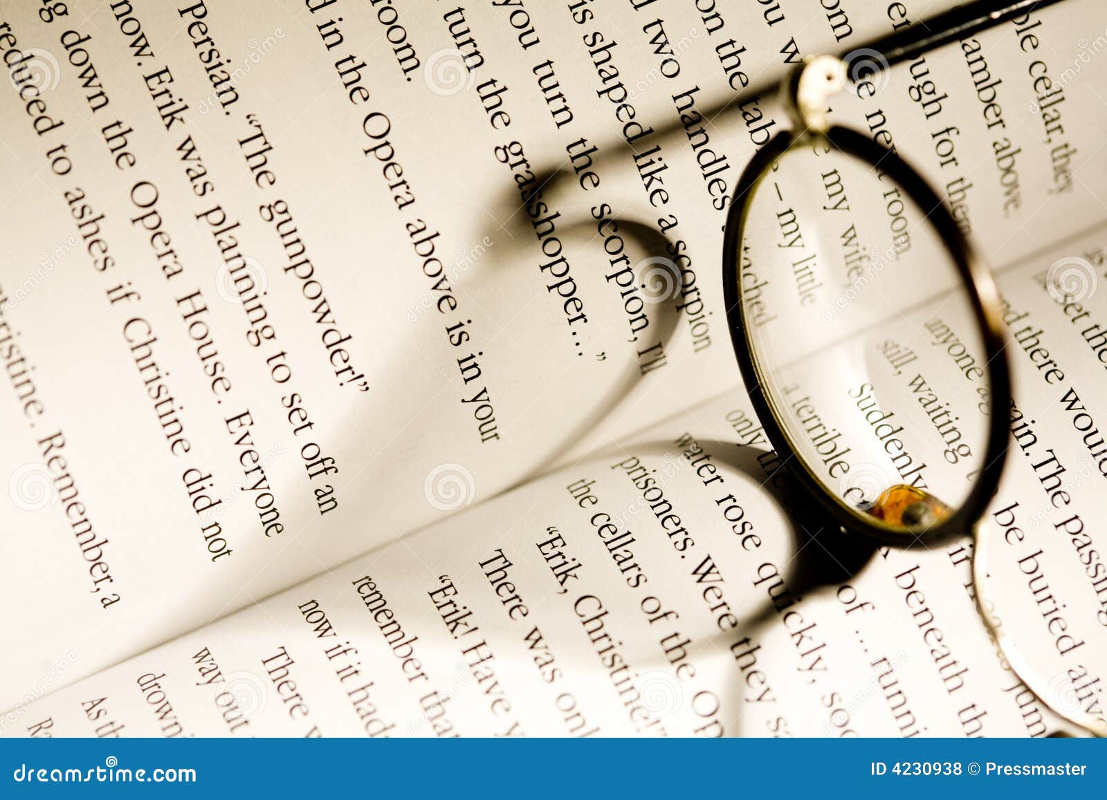 Glasses over a book stock photo. Image of printed, intellectual - 4230938