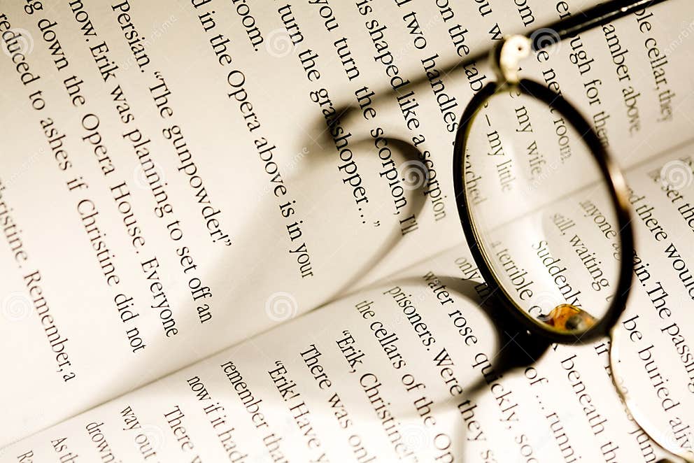 Glasses over a book stock photo. Image of printed, intellectual - 4230938