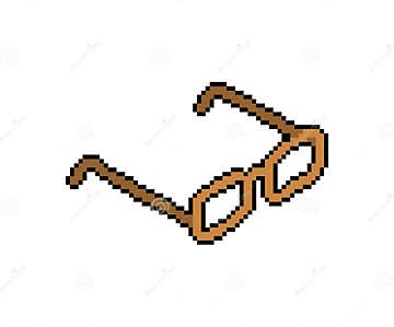 Glasses Pixel Art. 8 Bit Spectacles Pixelated Vector Illustration Stock ...