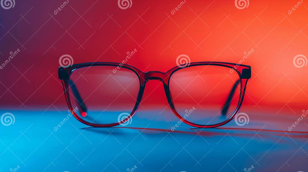 Stylish Red and Blue Glasses Design Stock Illustration - Illustration ...