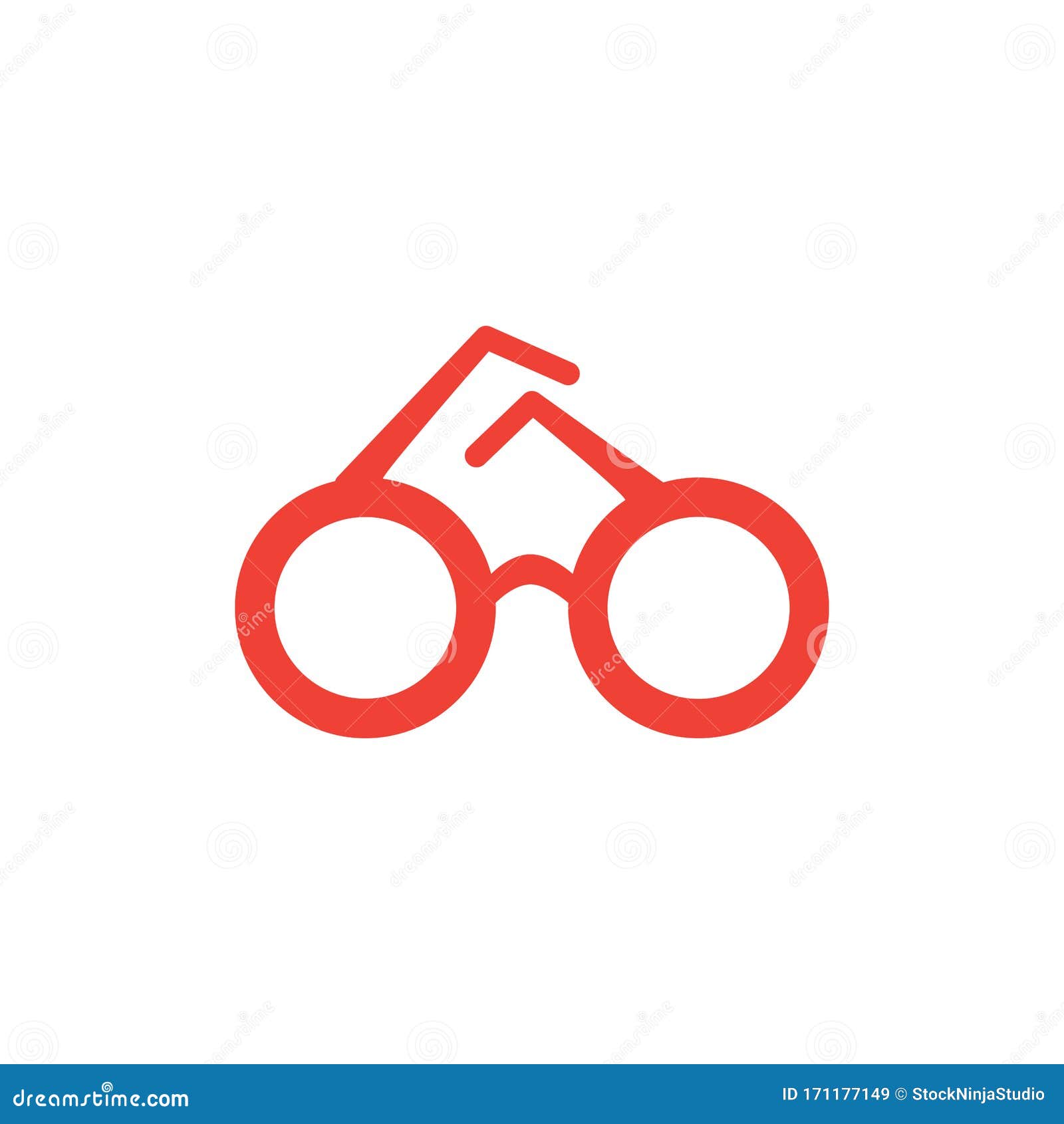 Glasses Red Icon on White Background. Red Flat Style Vector ...