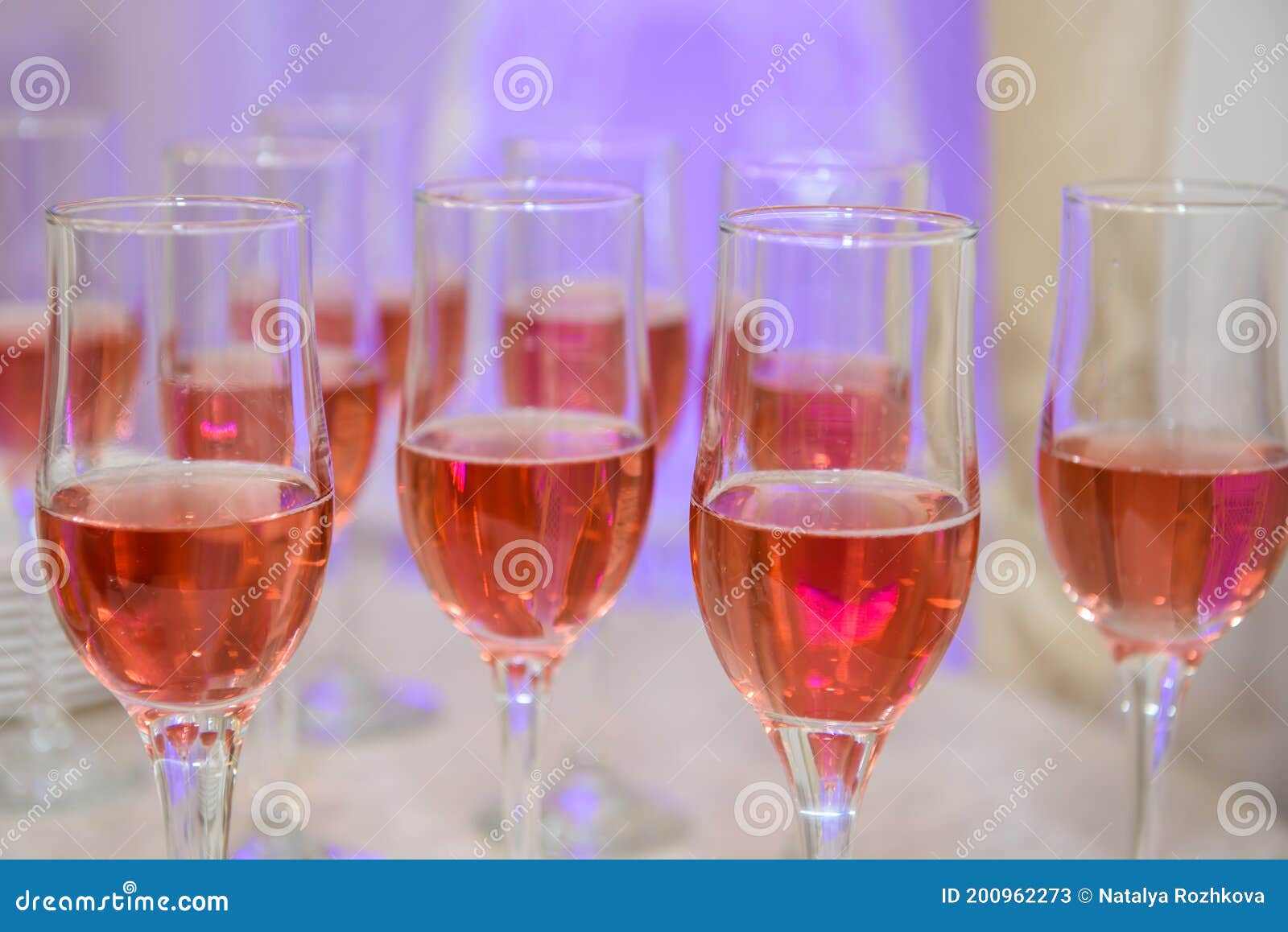 Glasses of Red Wine Buffet Table Stock Image - Image of group, drink ...