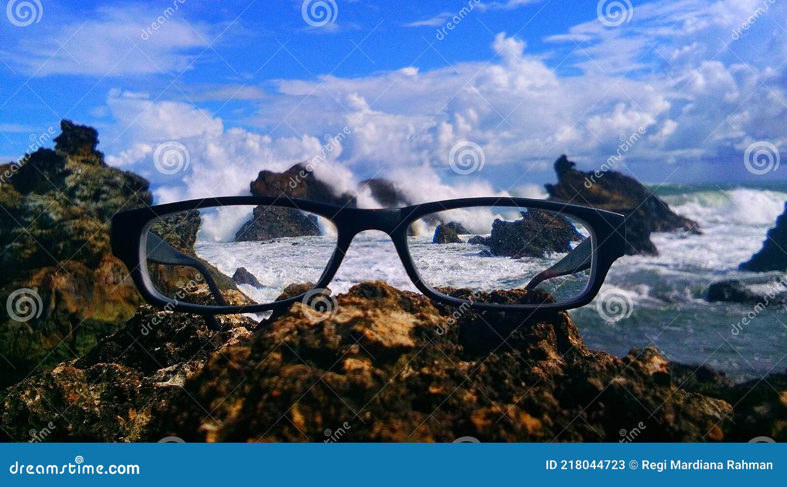 Glasses on the rock stock image. Image of accessories - 218044723