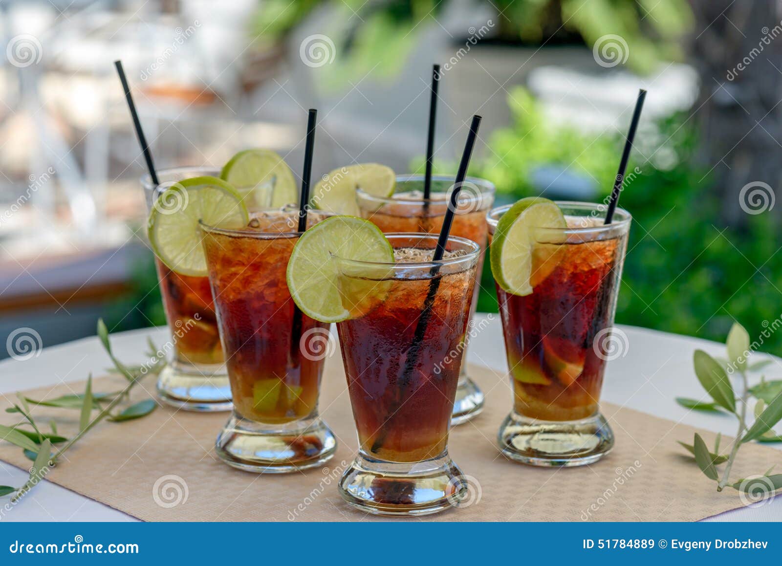 Glasses with rum cocktail stock image. Image of cola - 51784889