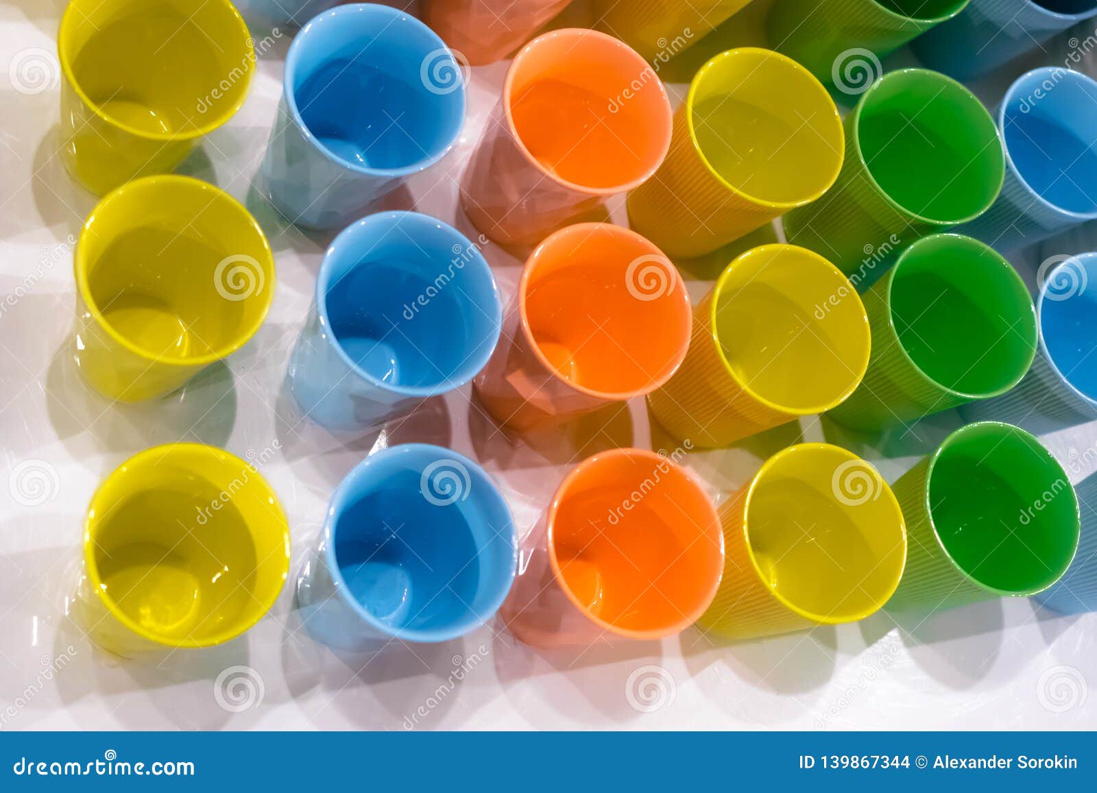 Dishes of the Same Style, but Different Colors Stock Photo - Image of ...