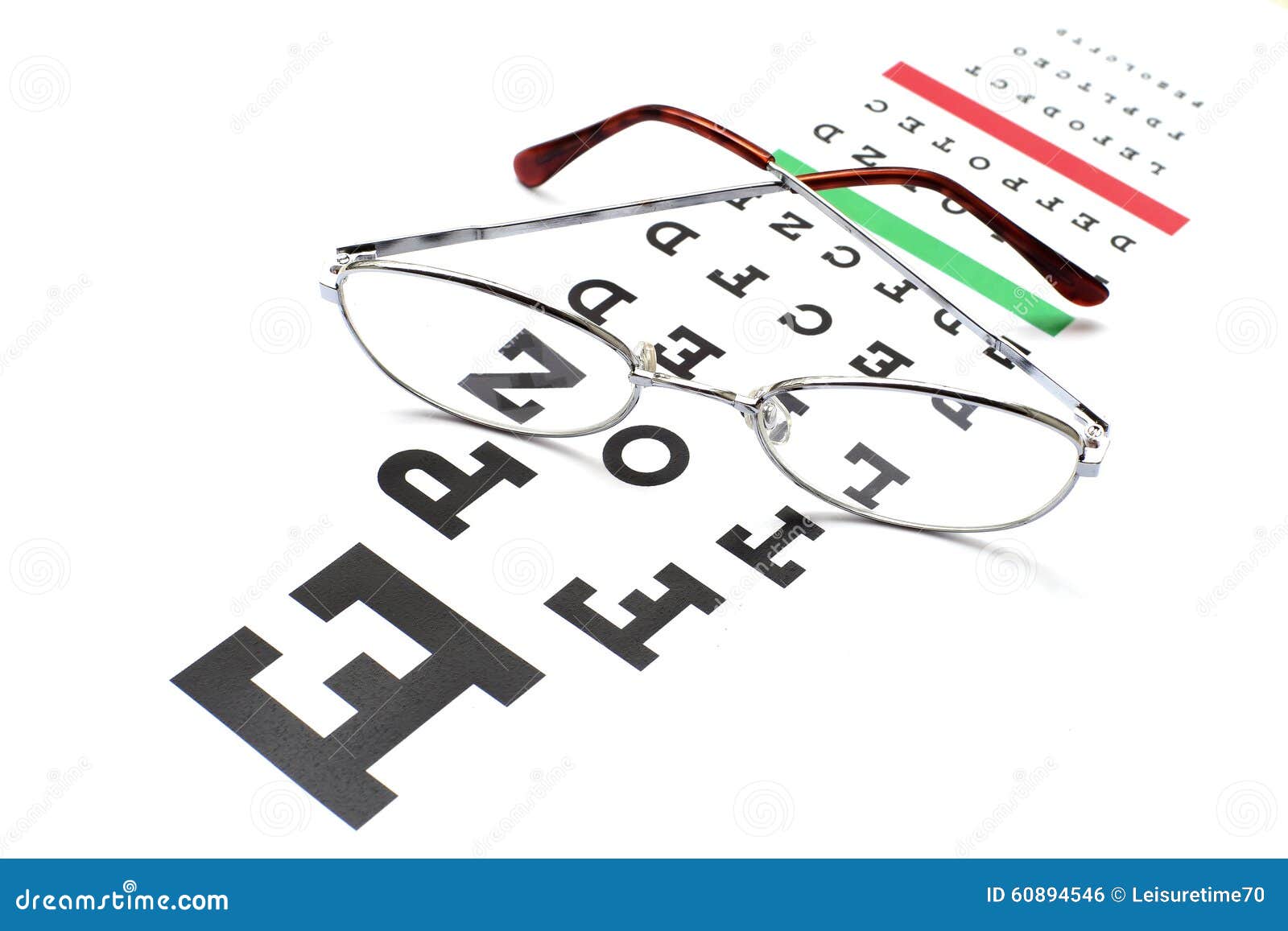 Glasses on Snellen Eye Sight Chart Test Stock Photo - Image of doctor ...