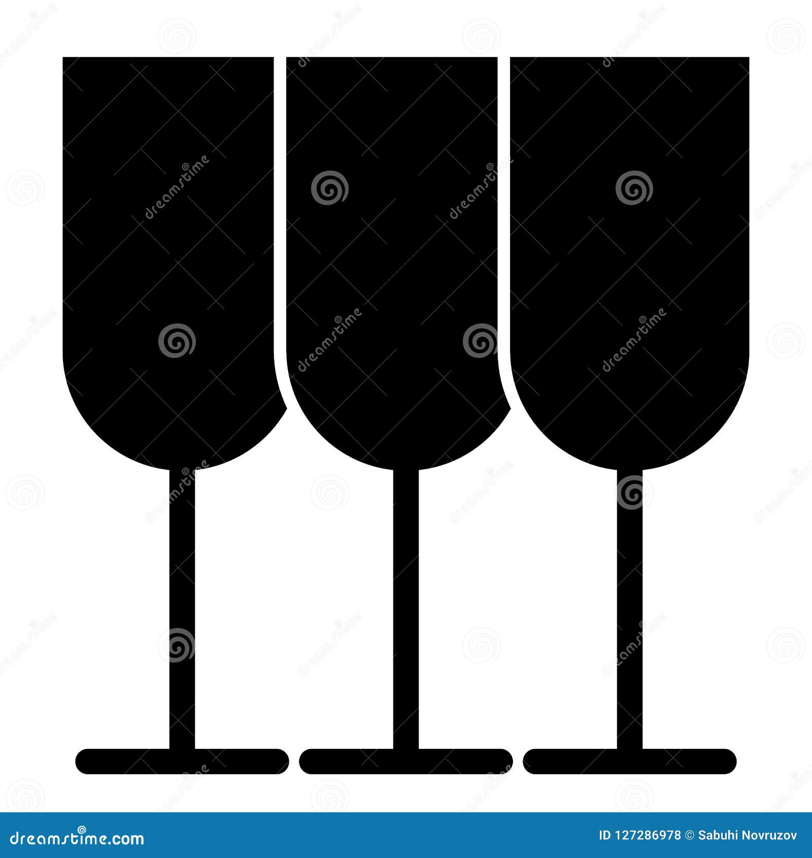 Glasses Solid Icon. Stemware Vector Illustration Isolated on White ...