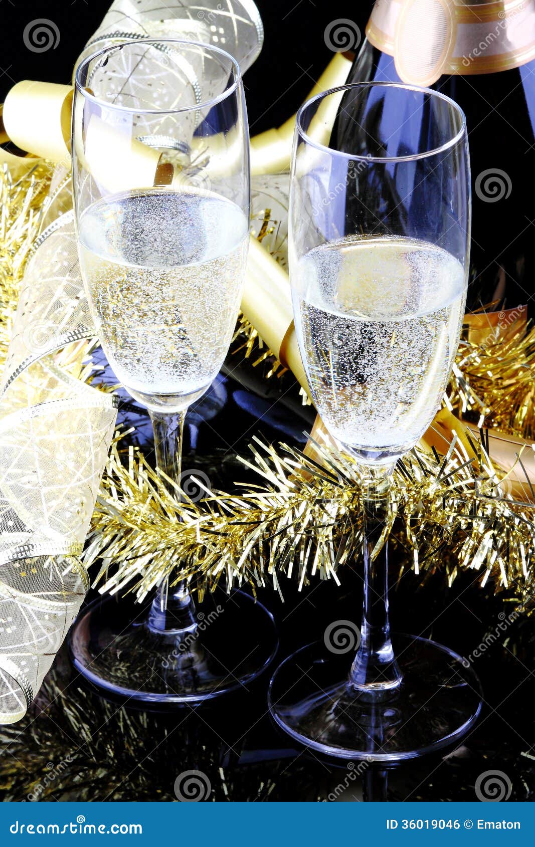 Glasses of sparkling wine stock photo. Image of champagne - 36019046