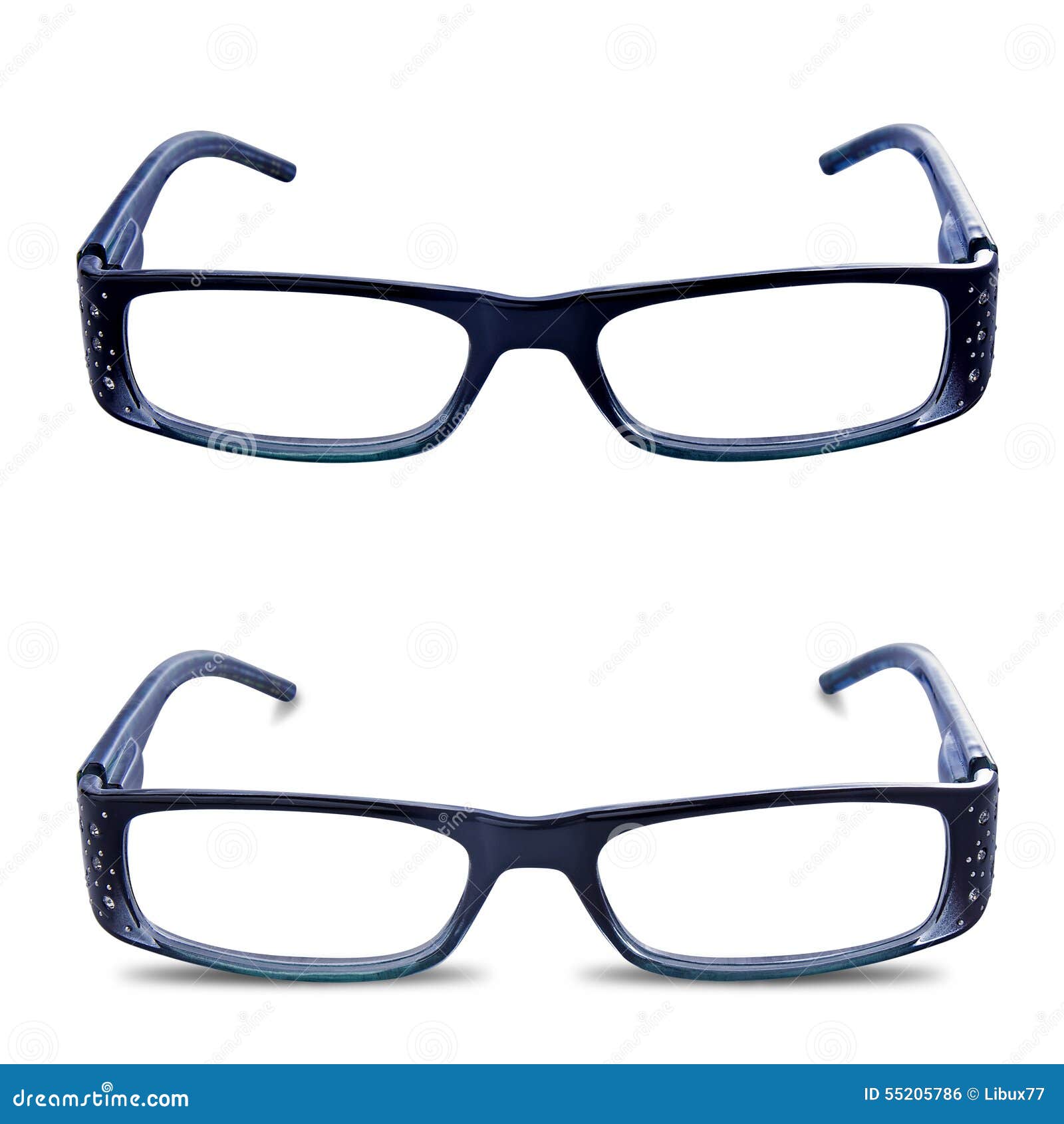 Glasses Spectacles Front Isolated Stock Photo - Image of shadowed, pair ...