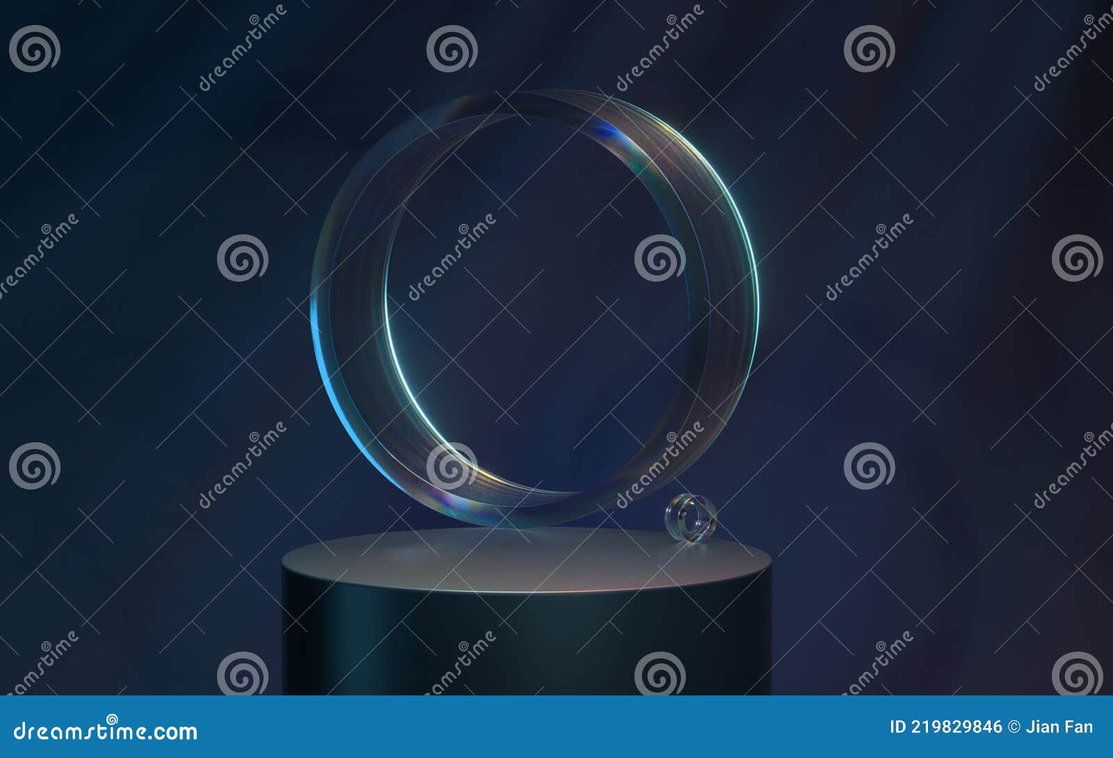 Glasses on the Stage with Black Background, 3d Rendering Stock ...