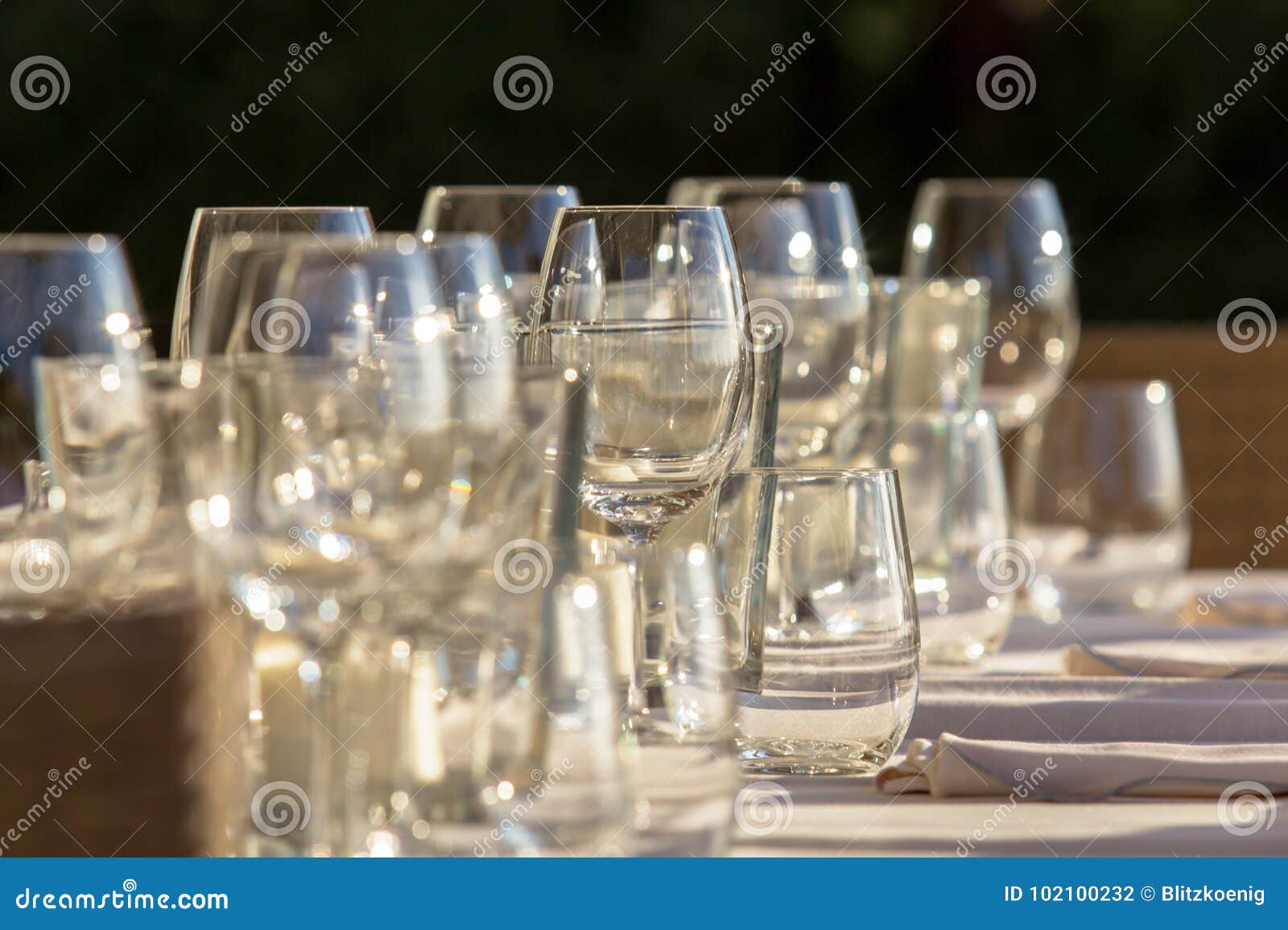 Glasses on the Table in a Luxury Restaurant Stock Photo - Image of ...