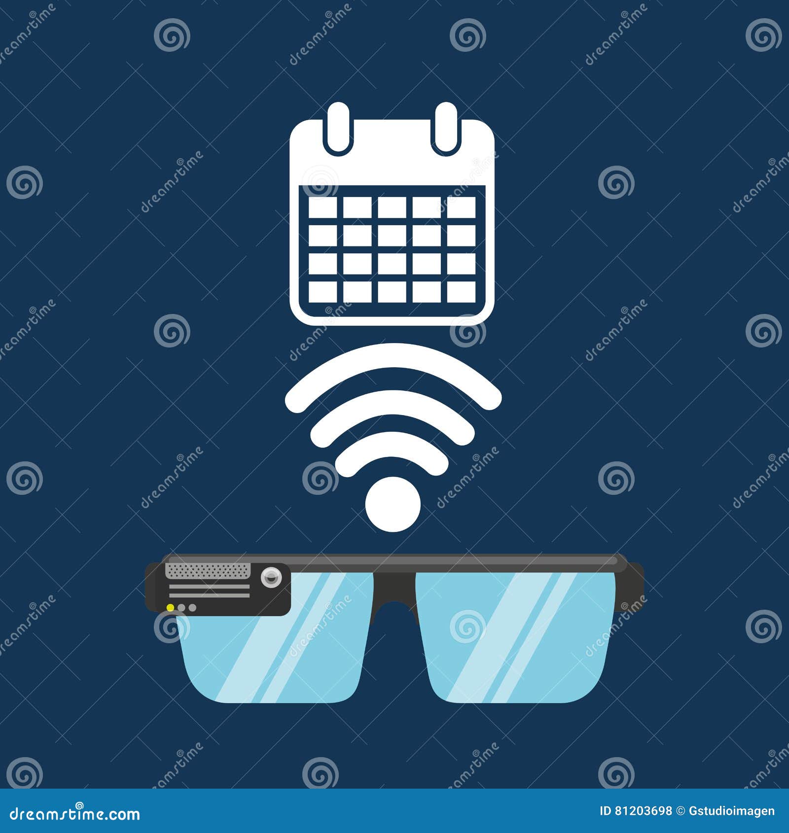Glasses Technology Calendar Application Media Stock Vector ...