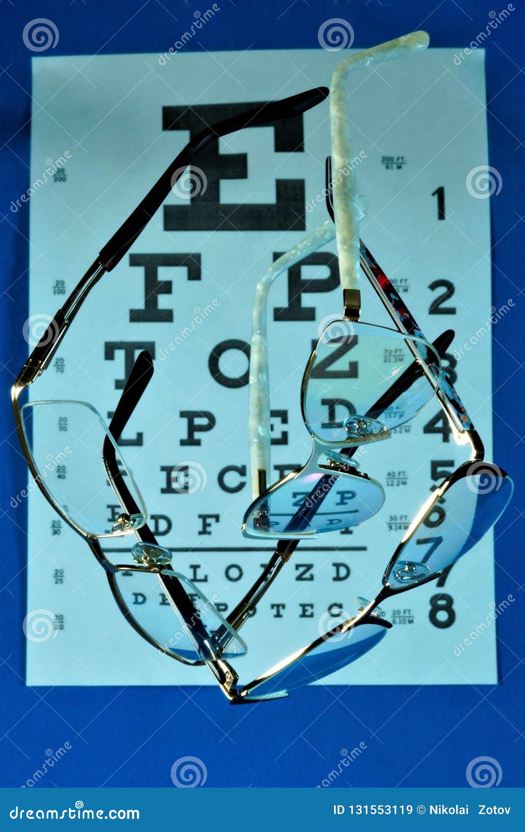 Glasses To Improve Vision and Vision Check Table. Stock Image - Image ...