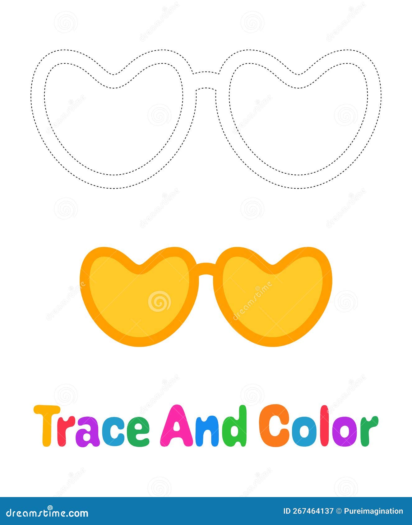 Glasses Tracing Worksheet for Kids Stock Vector - Illustration of ...