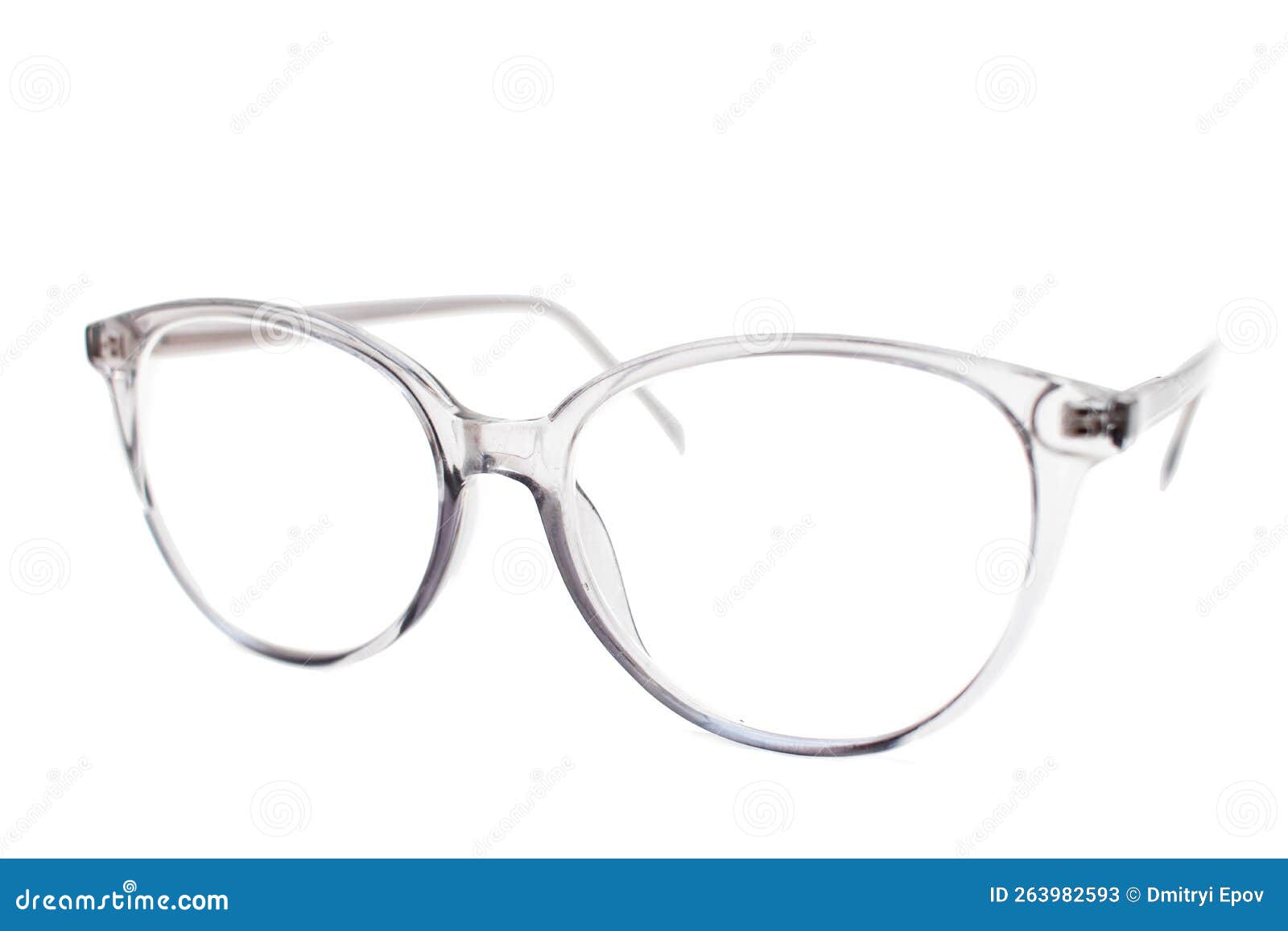Glasses with Transparent Frames for Vision on a White Background Stock ...