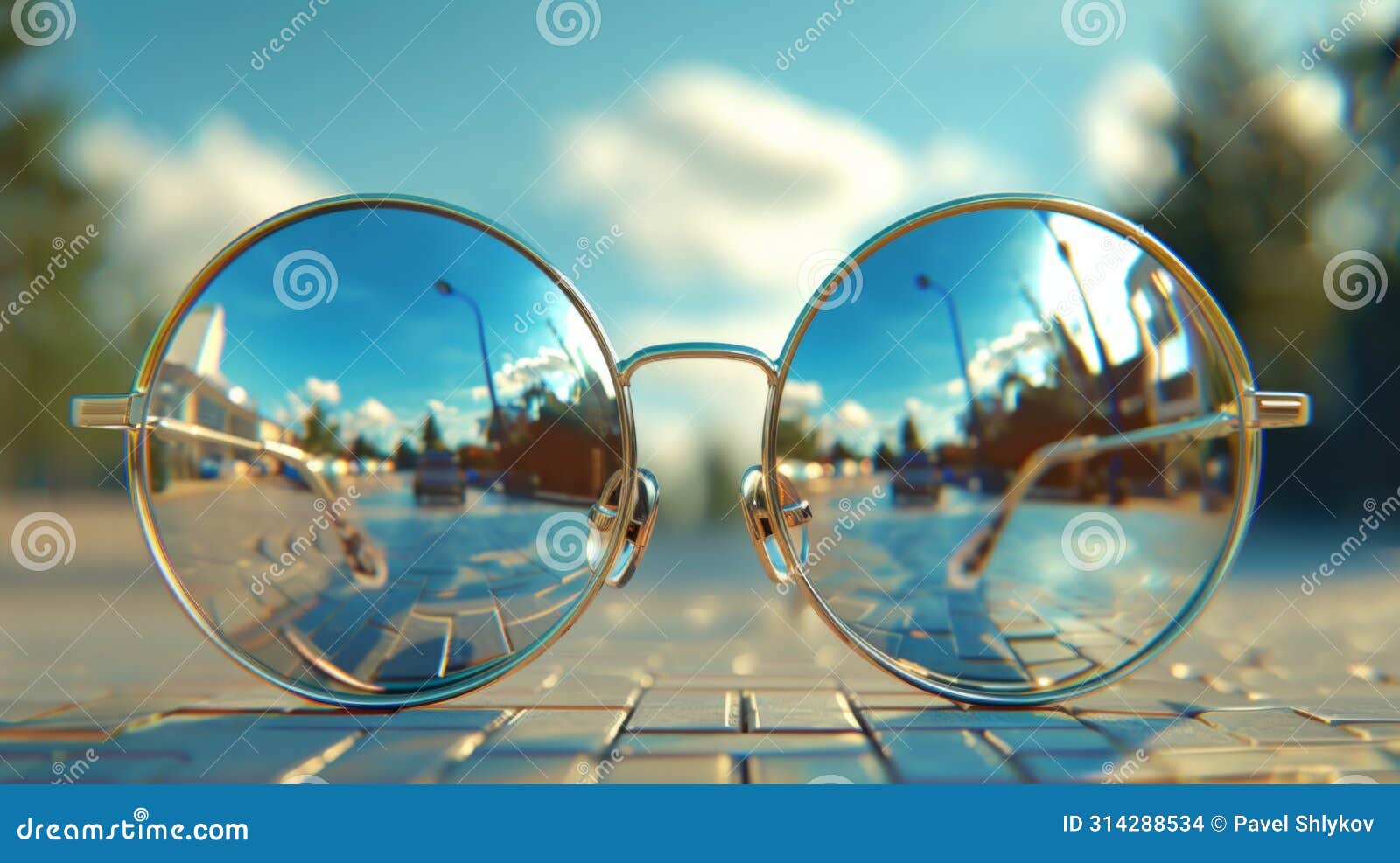 Glasses with Transparent Glasses, Reflect the Surrounding World ...