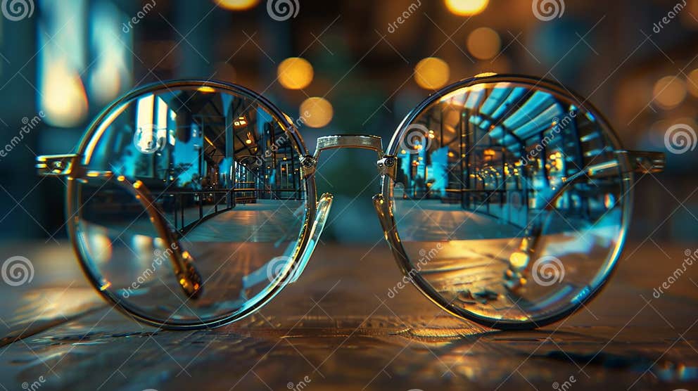 Glasses with Transparent Glasses, Reflect the Surrounding World ...