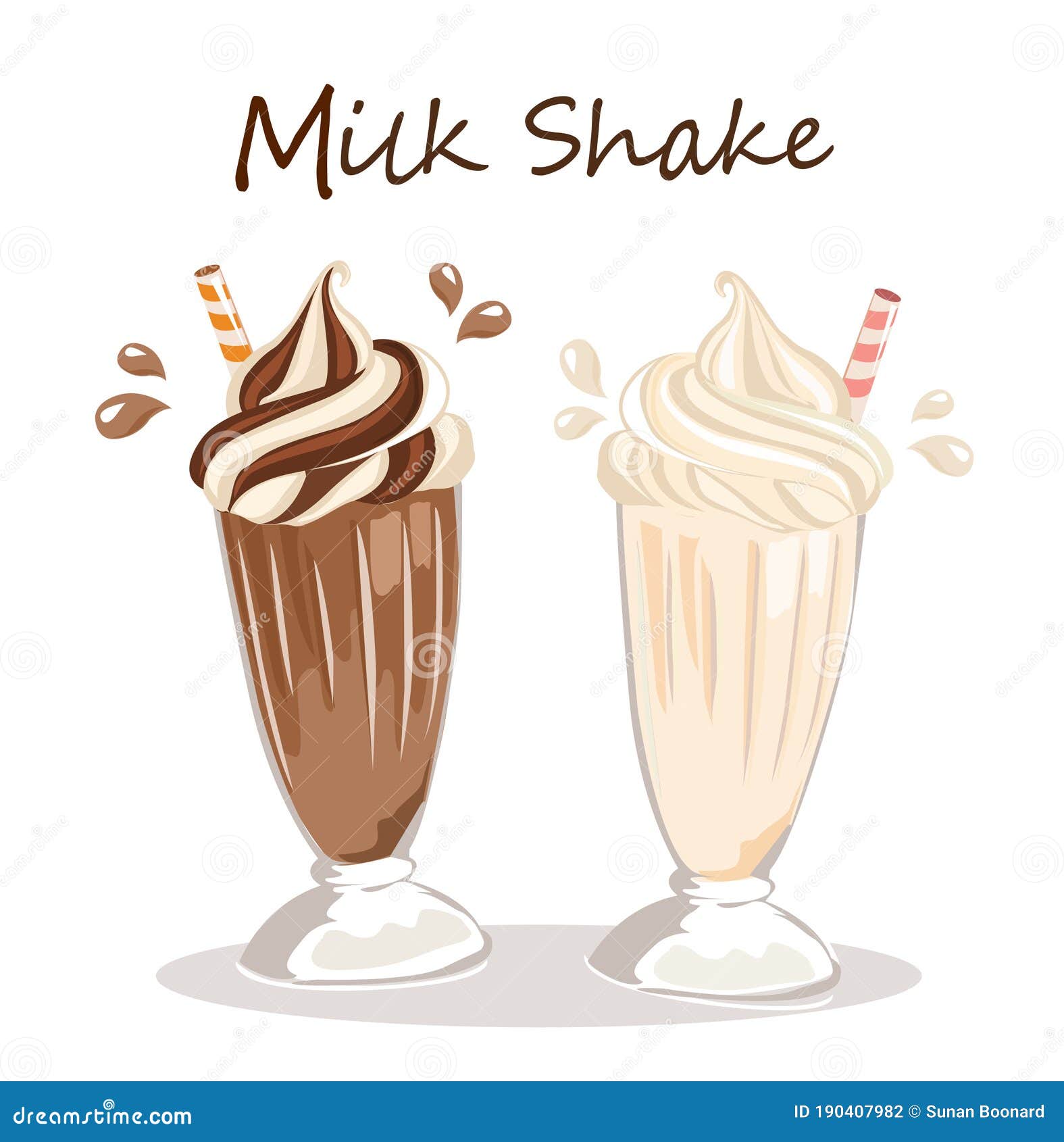 Various Milkshakes Background Cartoon Vector | CartoonDealer.com #152105347