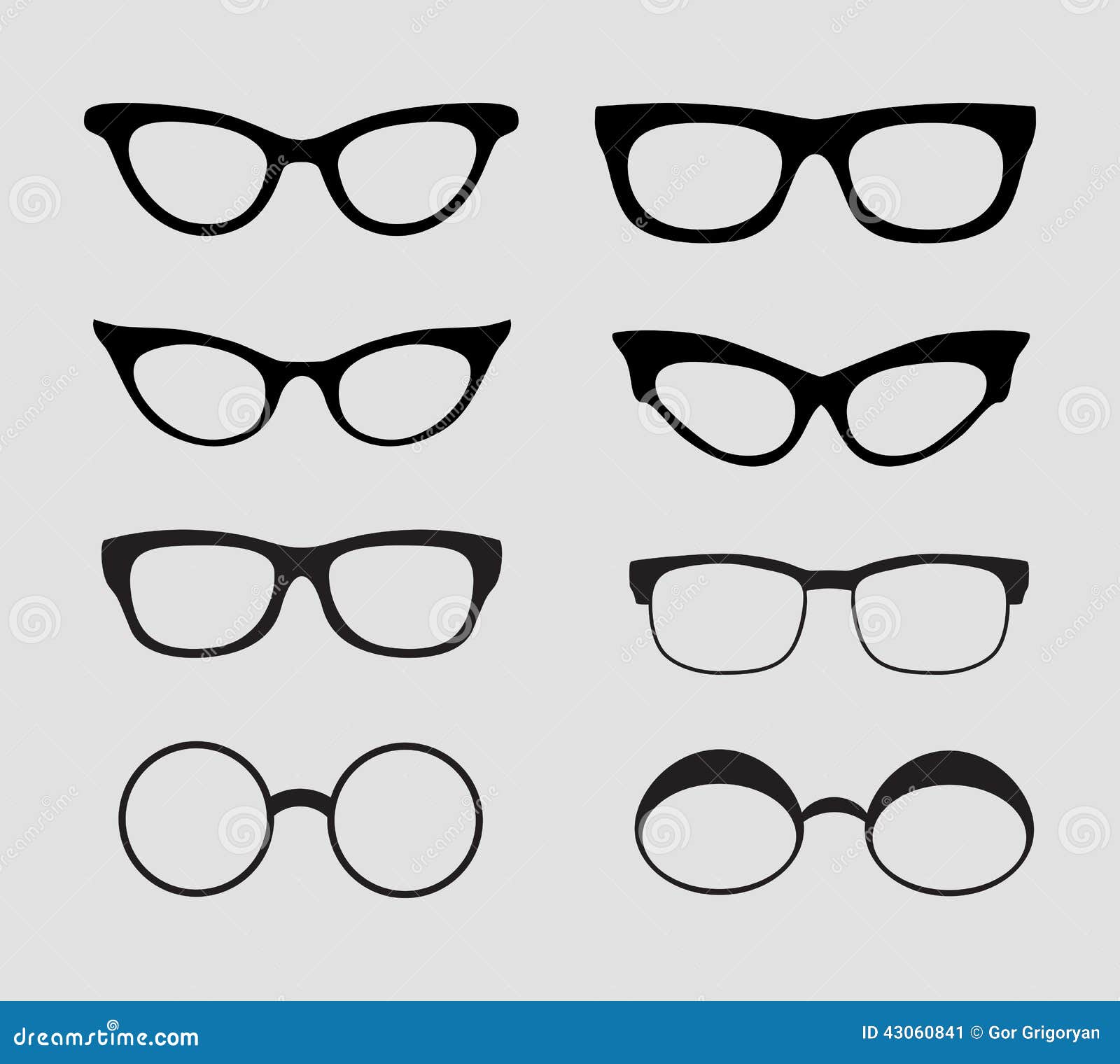 Hipster Glasses Frames Vector