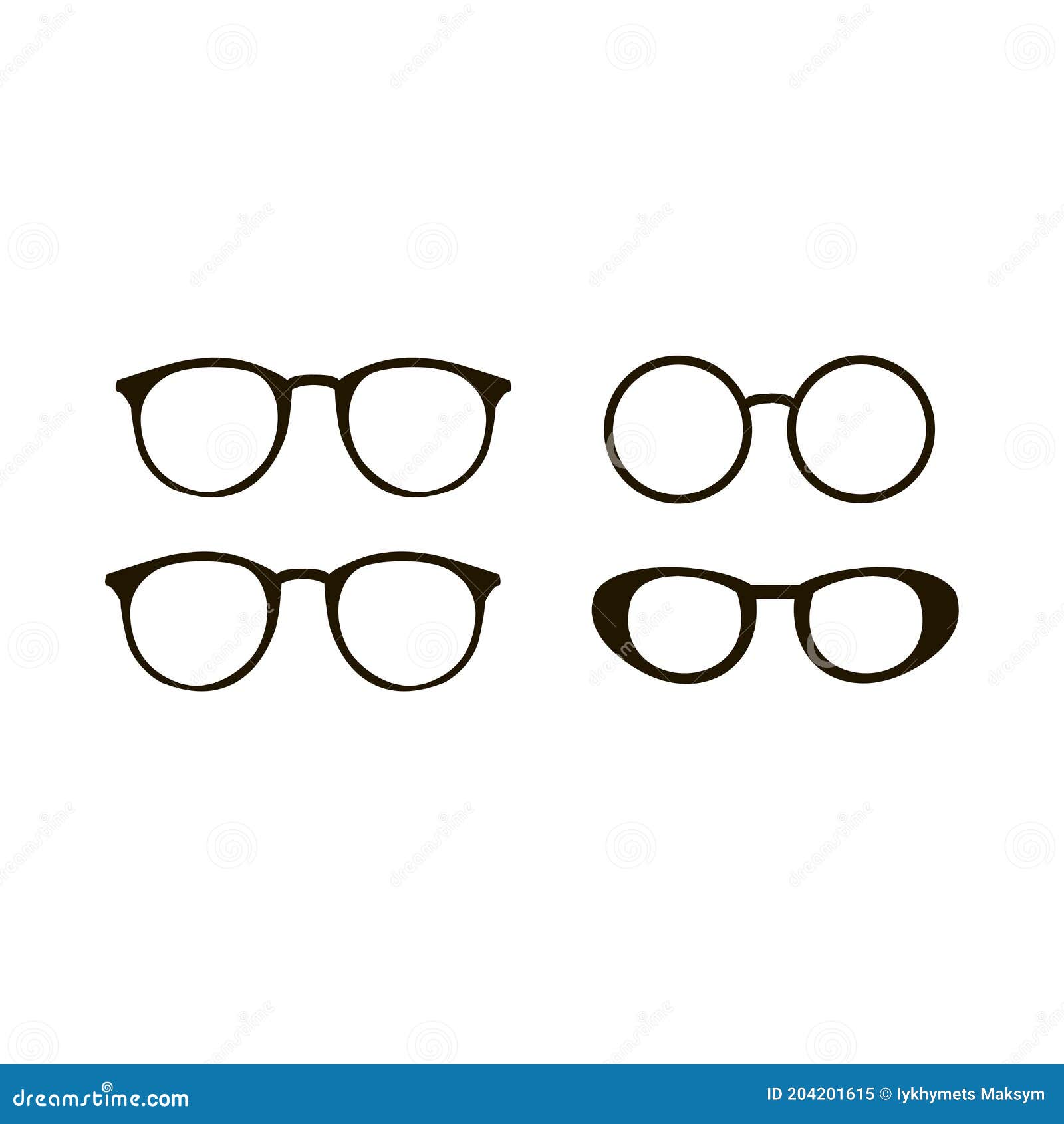 Glasses Vector Set. Retro, Wayfarer, Aviator Frames Stock Vector ...