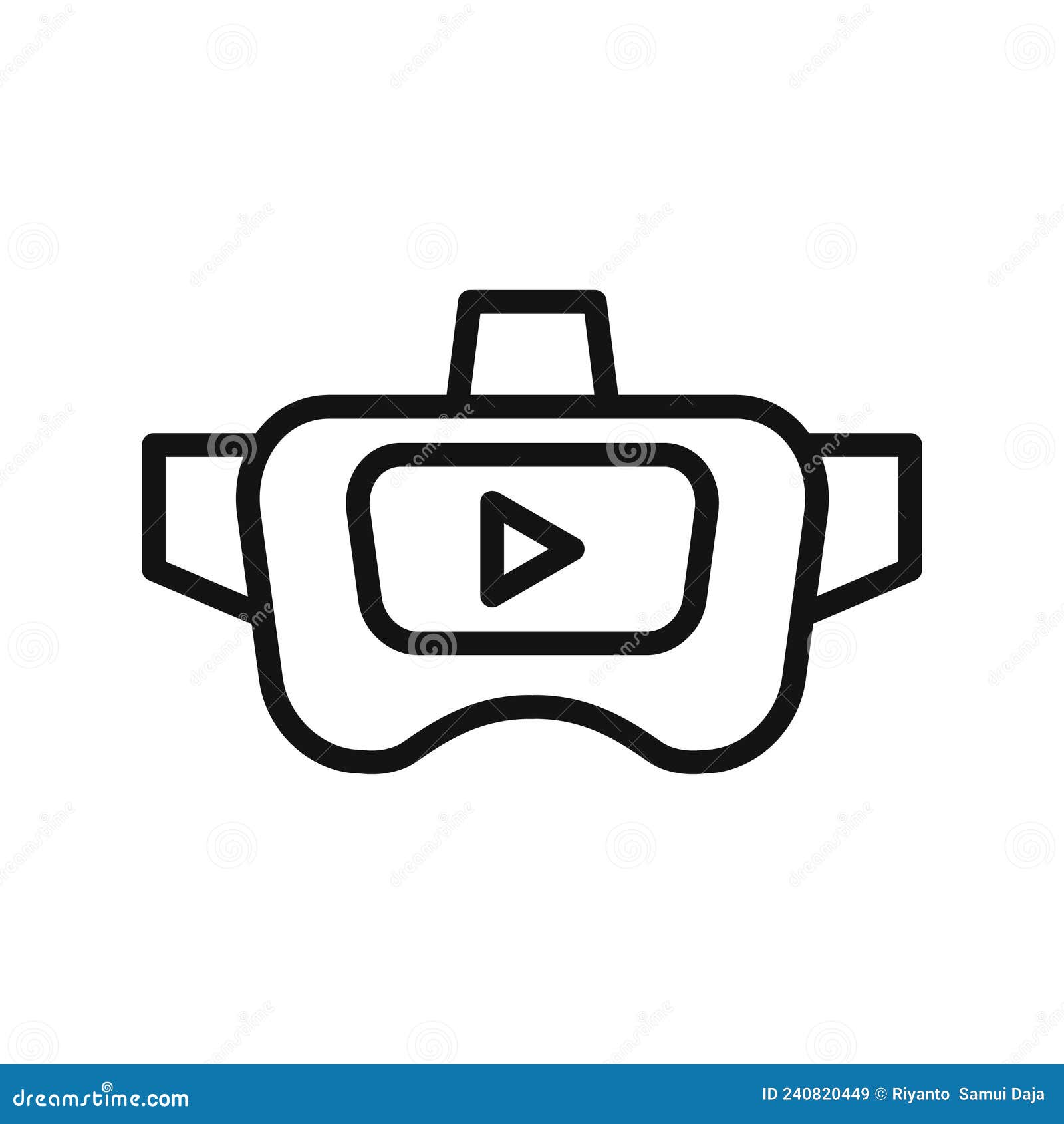 Virtual Reality Black and White Icon Illustration Stock Vector ...