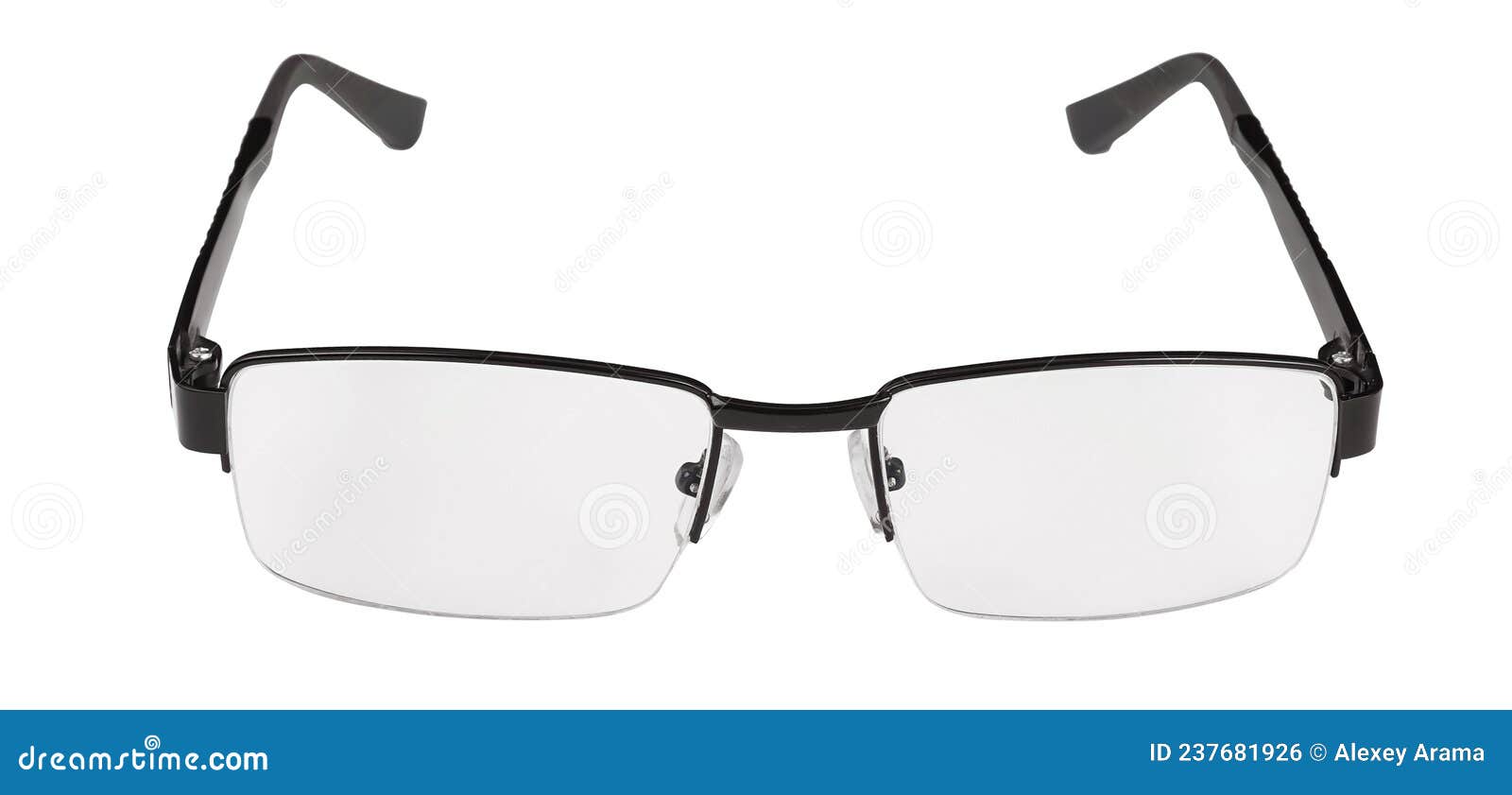Glasses for Vision, Front View, on a White Background Isolated Stock ...