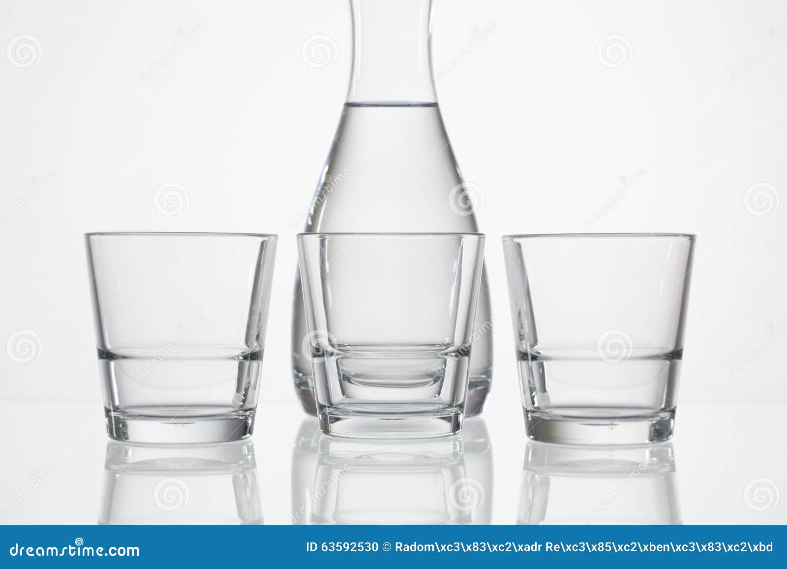 Glasses of Water on the Glass Table Stock Photo - Image of pure ...