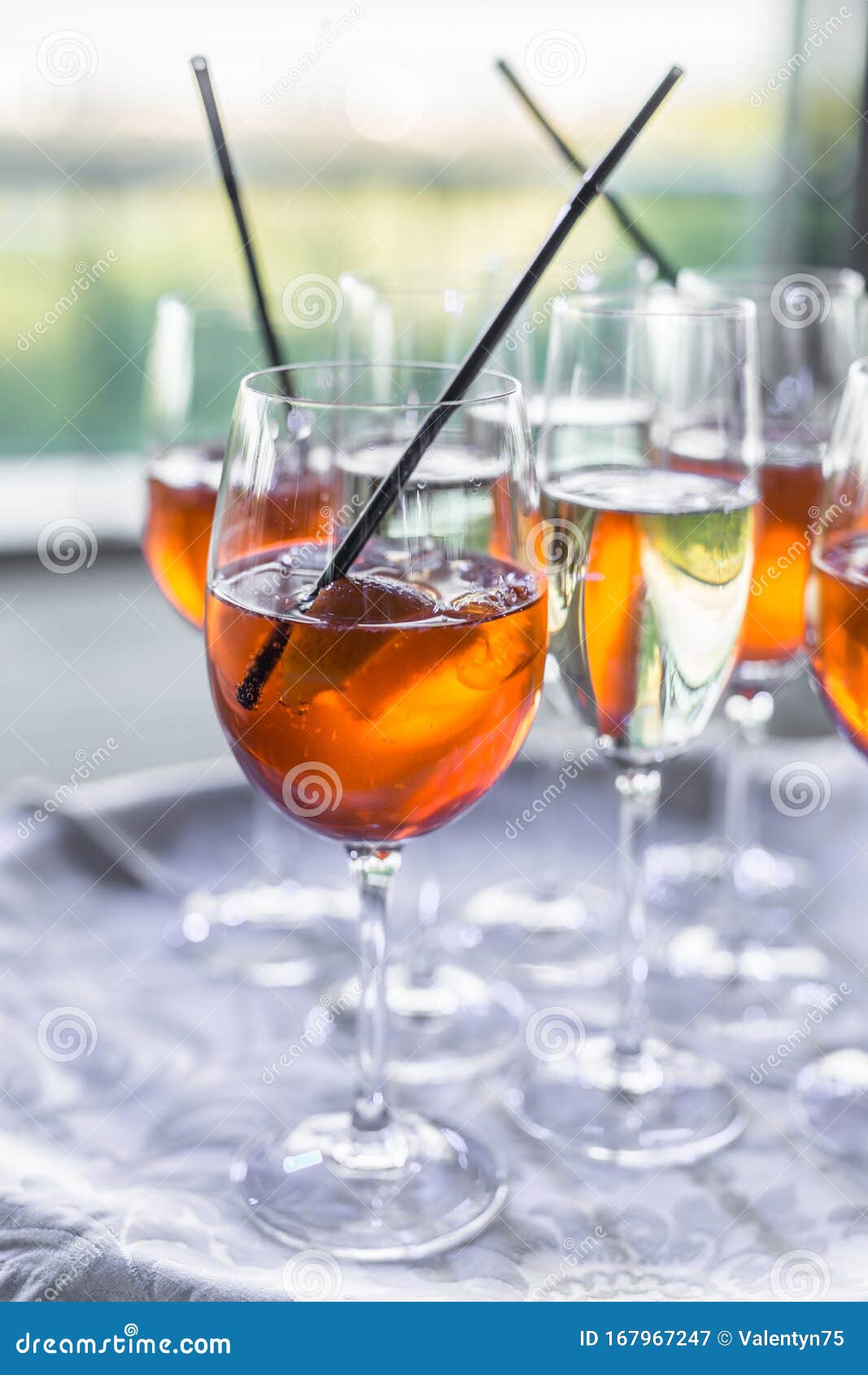 Glasses of Wine. Banquet Service Stock Image - Image of celebration ...
